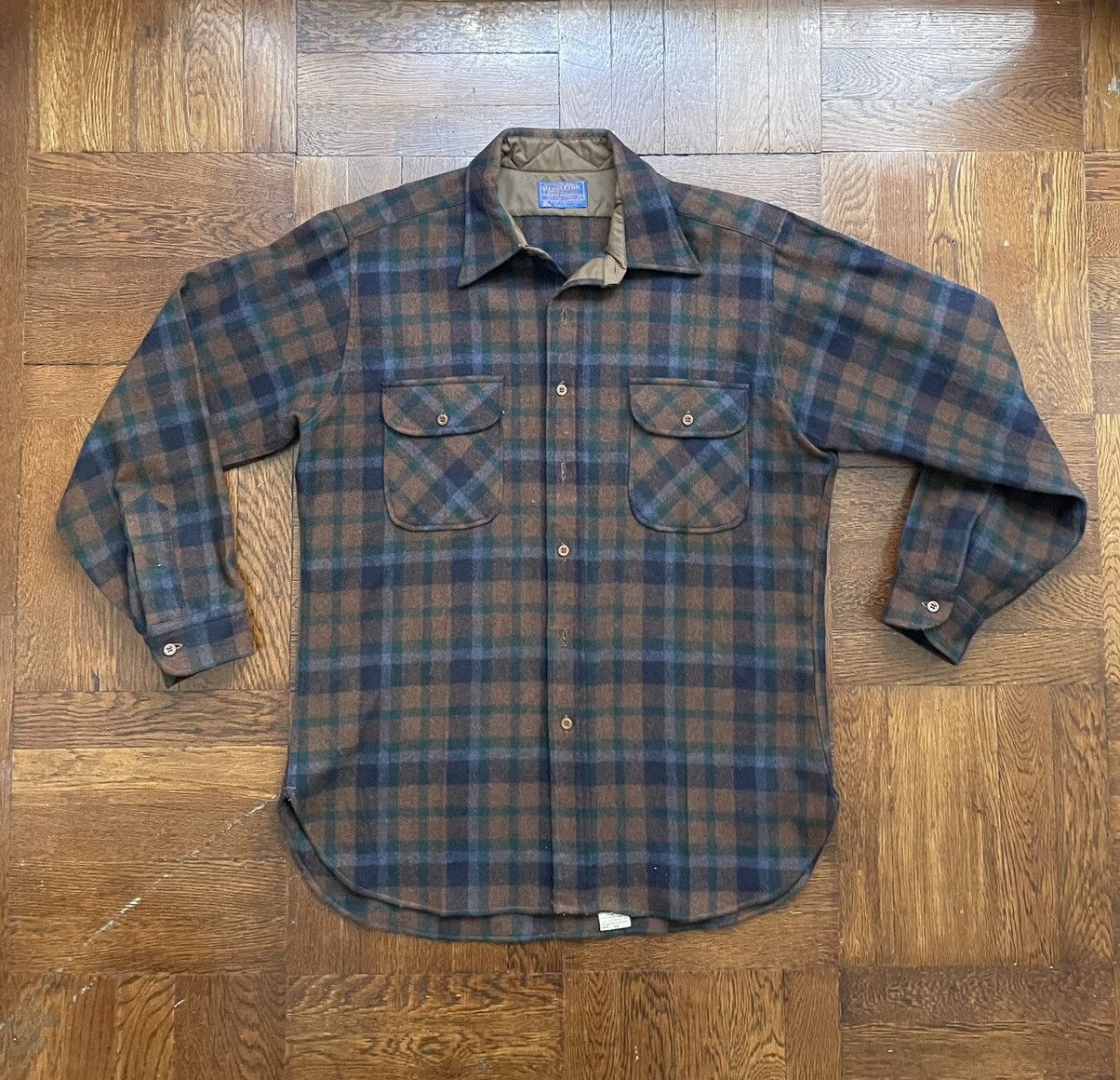 Vintage LAST DROP Vtg Pendleton Wool Overshirt - Flannel Plaid Check ...
