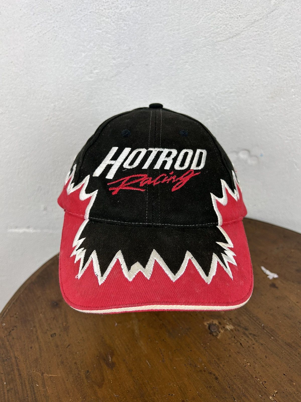 Racing × Vintage 90s Vintage Hot Rod Racing Crazy Embroidery Design Cap ...