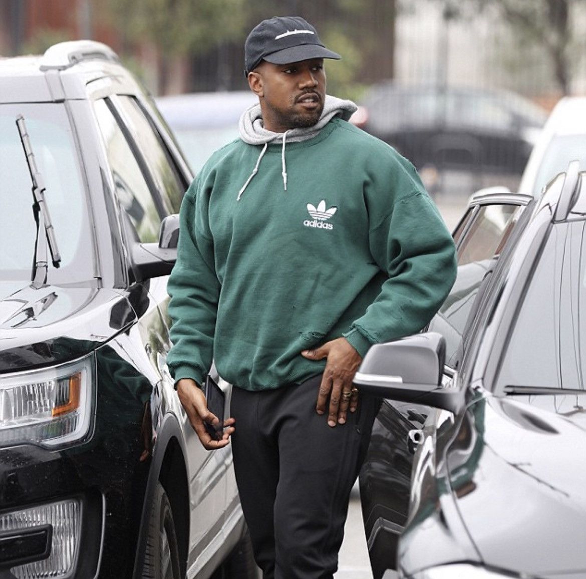 Adidas Vintage 90s Adidas Crewneck Tonal Green worn by Kanye West | Grailed