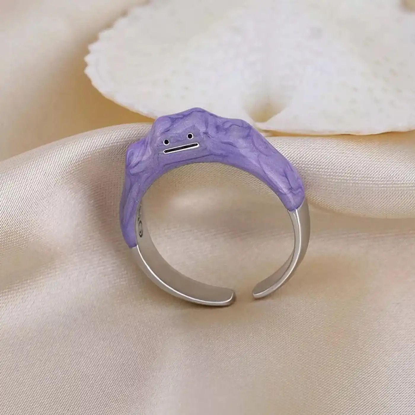 Jewelry × Streetwear × Vintage Purple Ditto Ring Silver Anime Pokemon ...