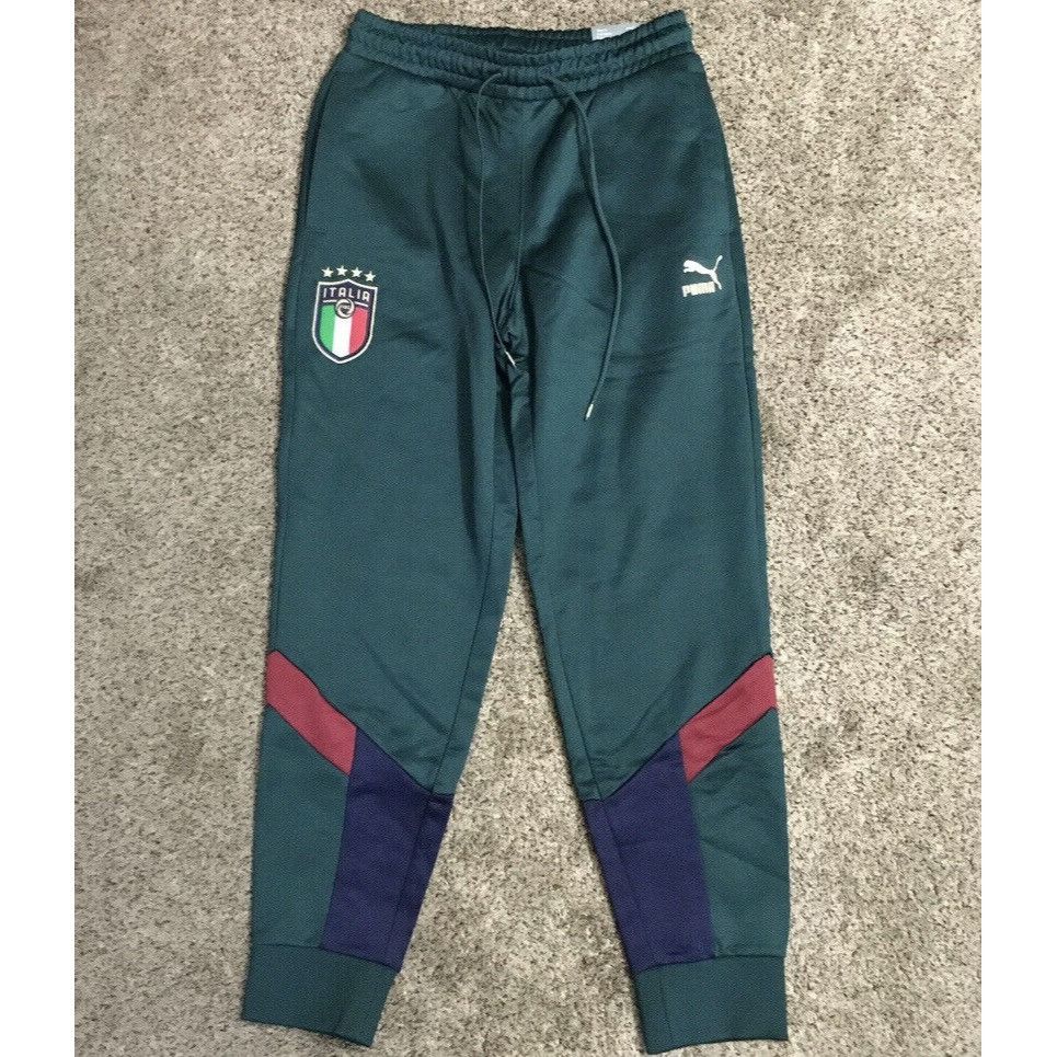 Puma Puma Italy Euro 2020 FIGC Iconics MCS Green Pants 756662-02 | Grailed