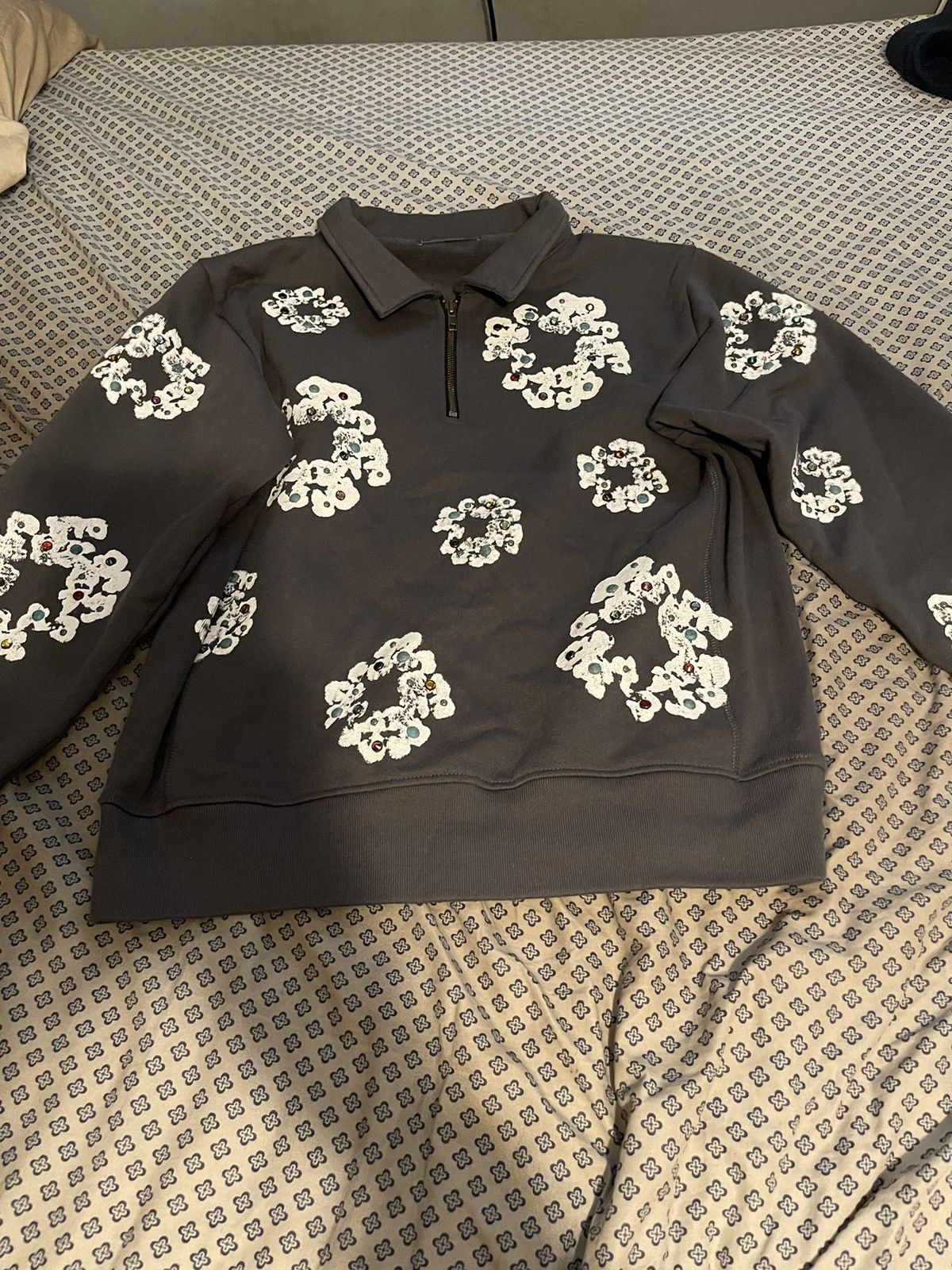 DENIM TEARS Denim tears rhinestone half zip up | Grailed