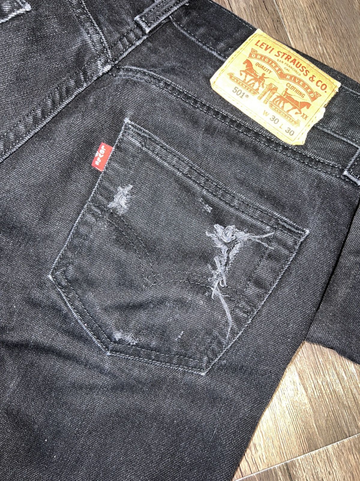 Levi's Black Levi’s 501 (Distressed Back) | Grailed