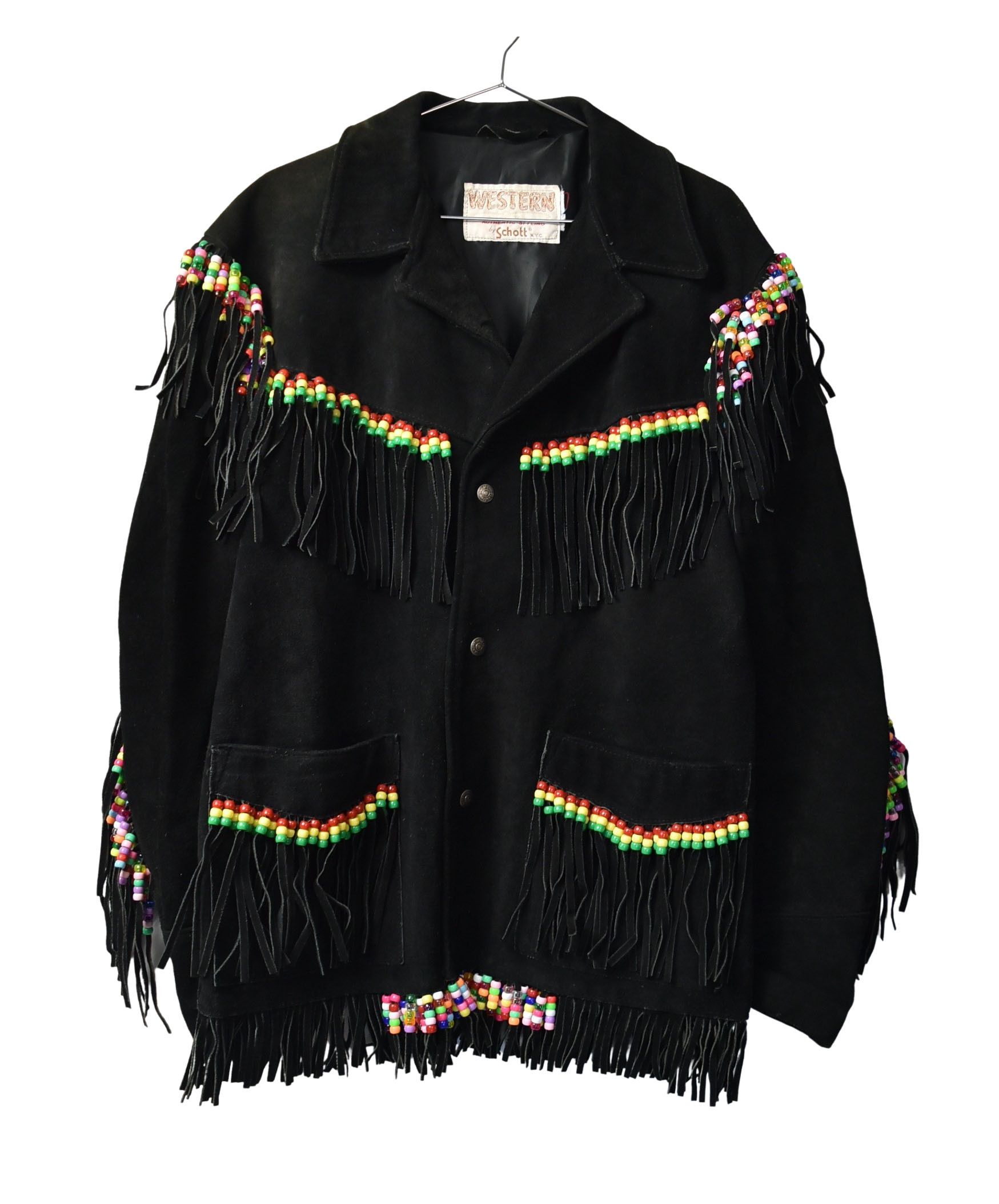 Schott × Vintage Schott fringe leather riders jacket 90s 80s 28476 818 ...