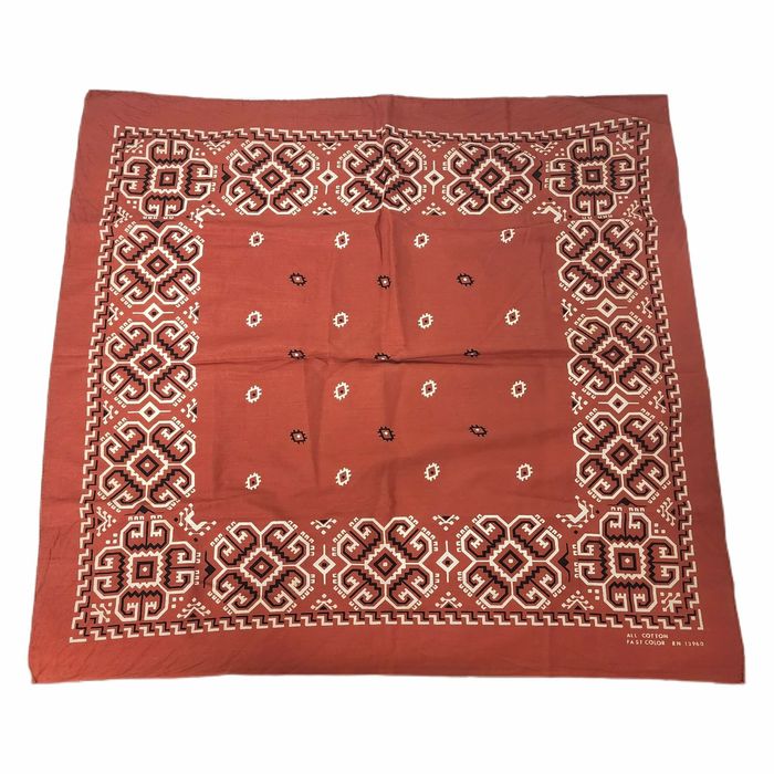 Vintage Vintage 60s Burnt Orange Bandana Fast Color Cotton USA | Grailed