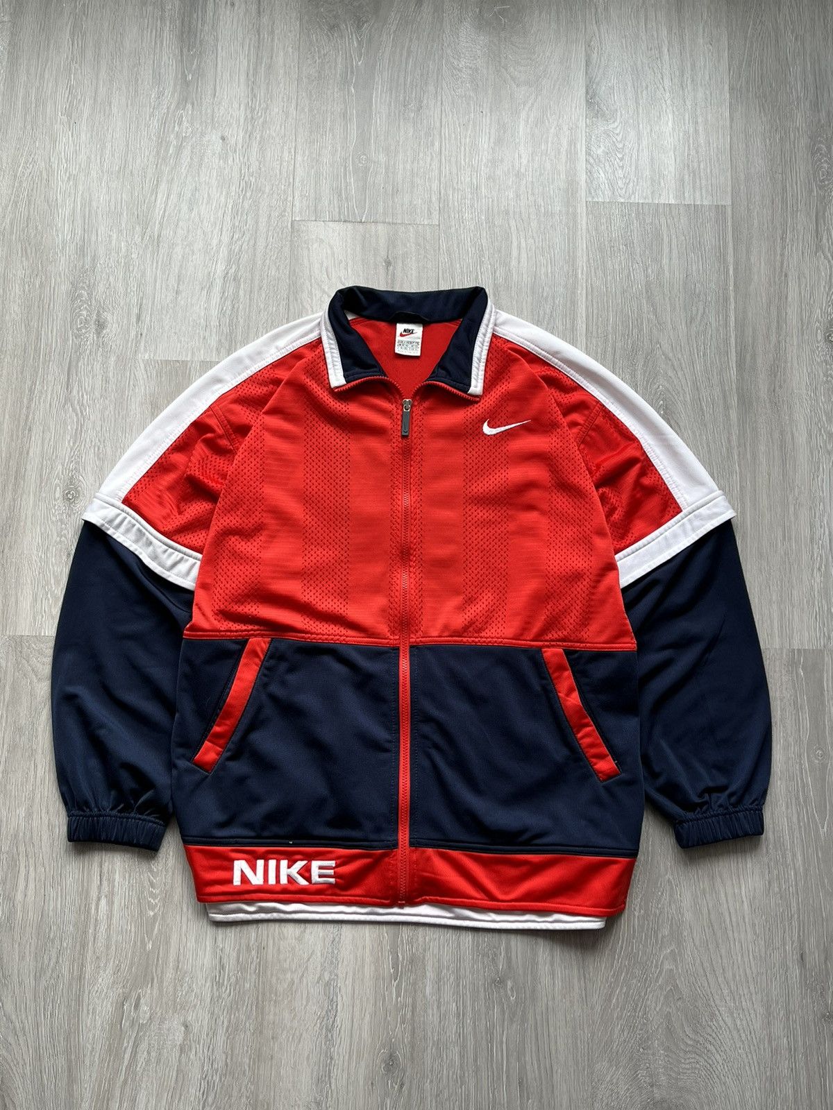 Nike Nike Vintage Big Nike Logo Light Zip Olympic Double Swoosh | Grailed