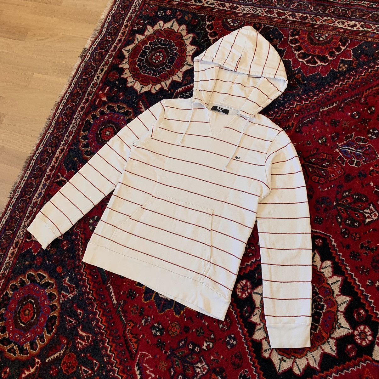 Raf Simons RAF Embroidery Stripe Hoodie | Grailed