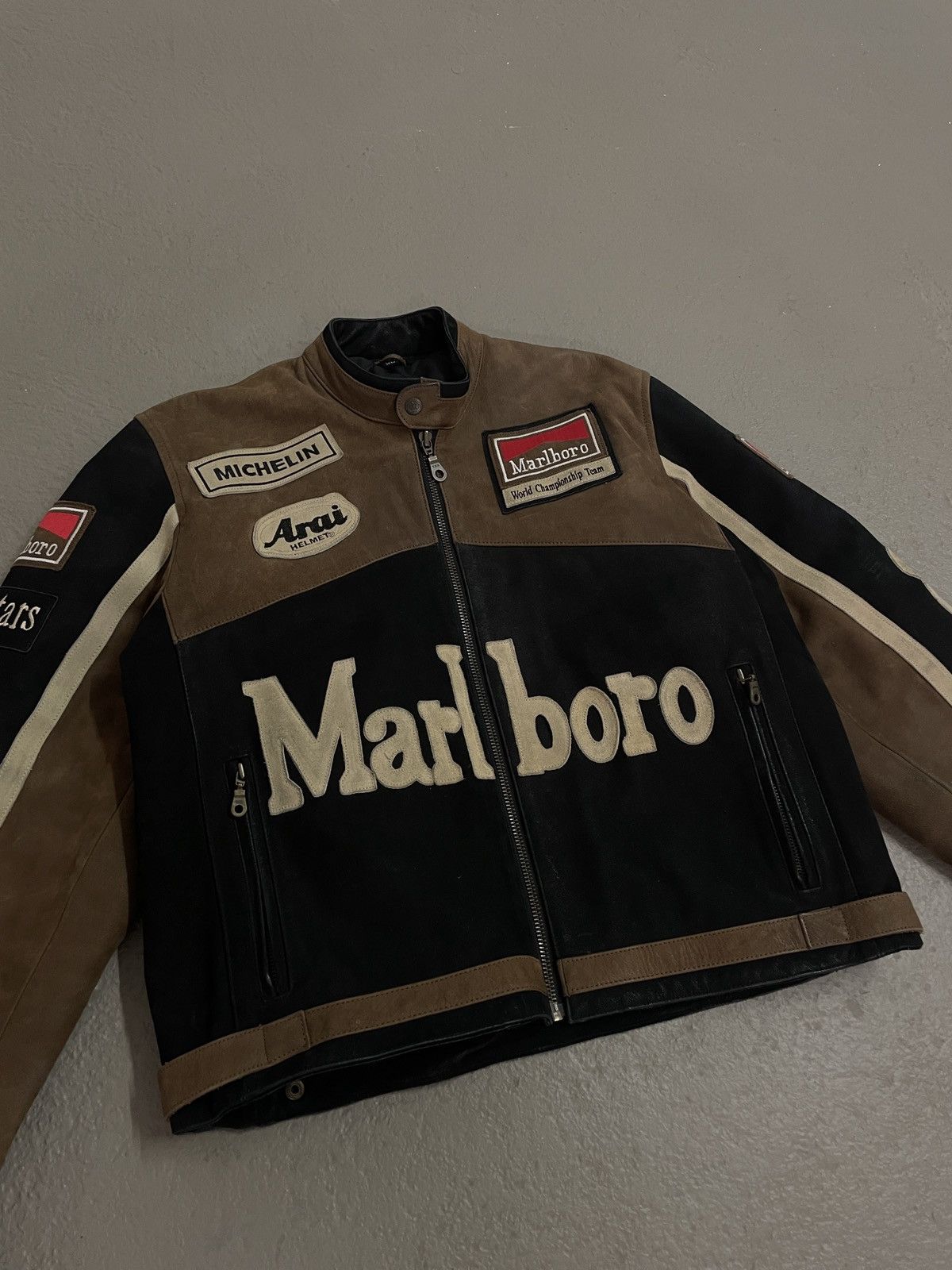Genuine Leather × Marlboro × Vintage MARLBORO BROWN SUEDE LEATHER ...