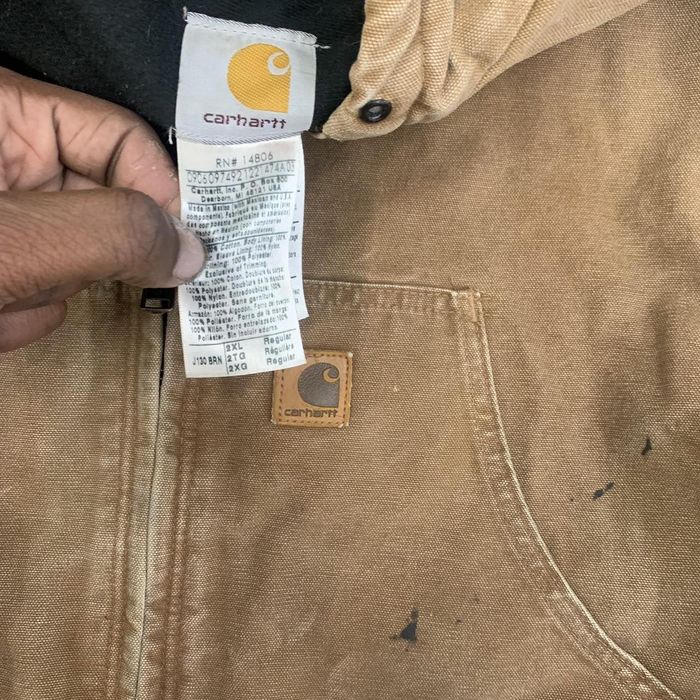 Vintage vintage 90s Carhartt hooded work wear canvas jacket | Grailed
