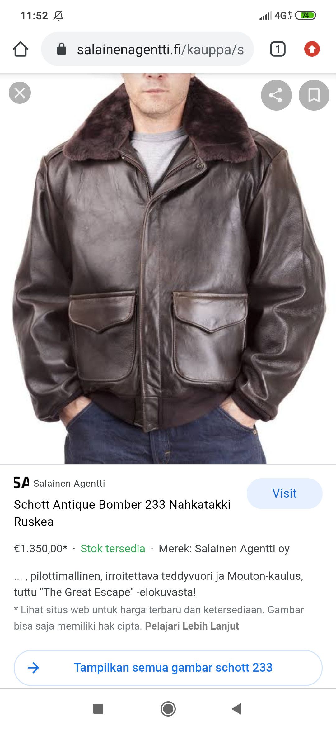 Leather Jacket × Made In Usa × Schott SCHOTT NYC 233 DARK BROWN LEATHER ...