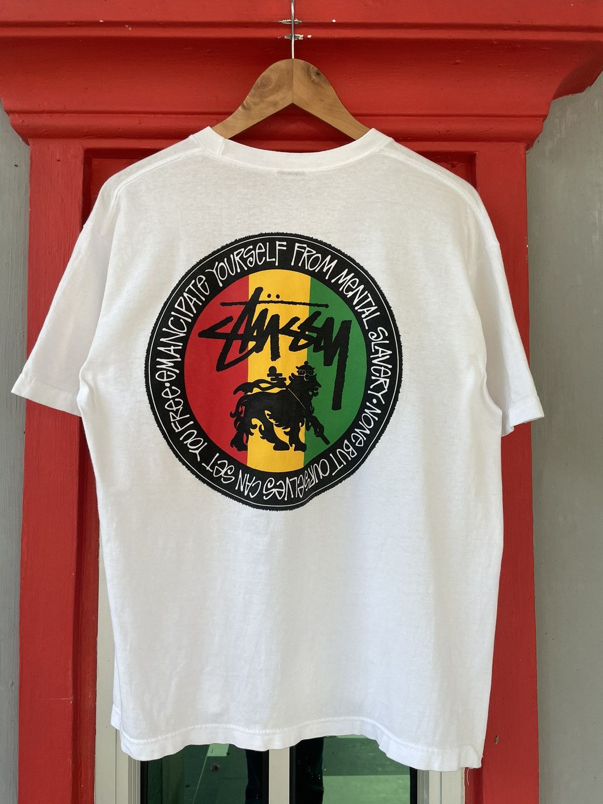 Stussy × Vintage Vintage 90s Stussy Feelin' Irie Rasta Tshirt | Grailed