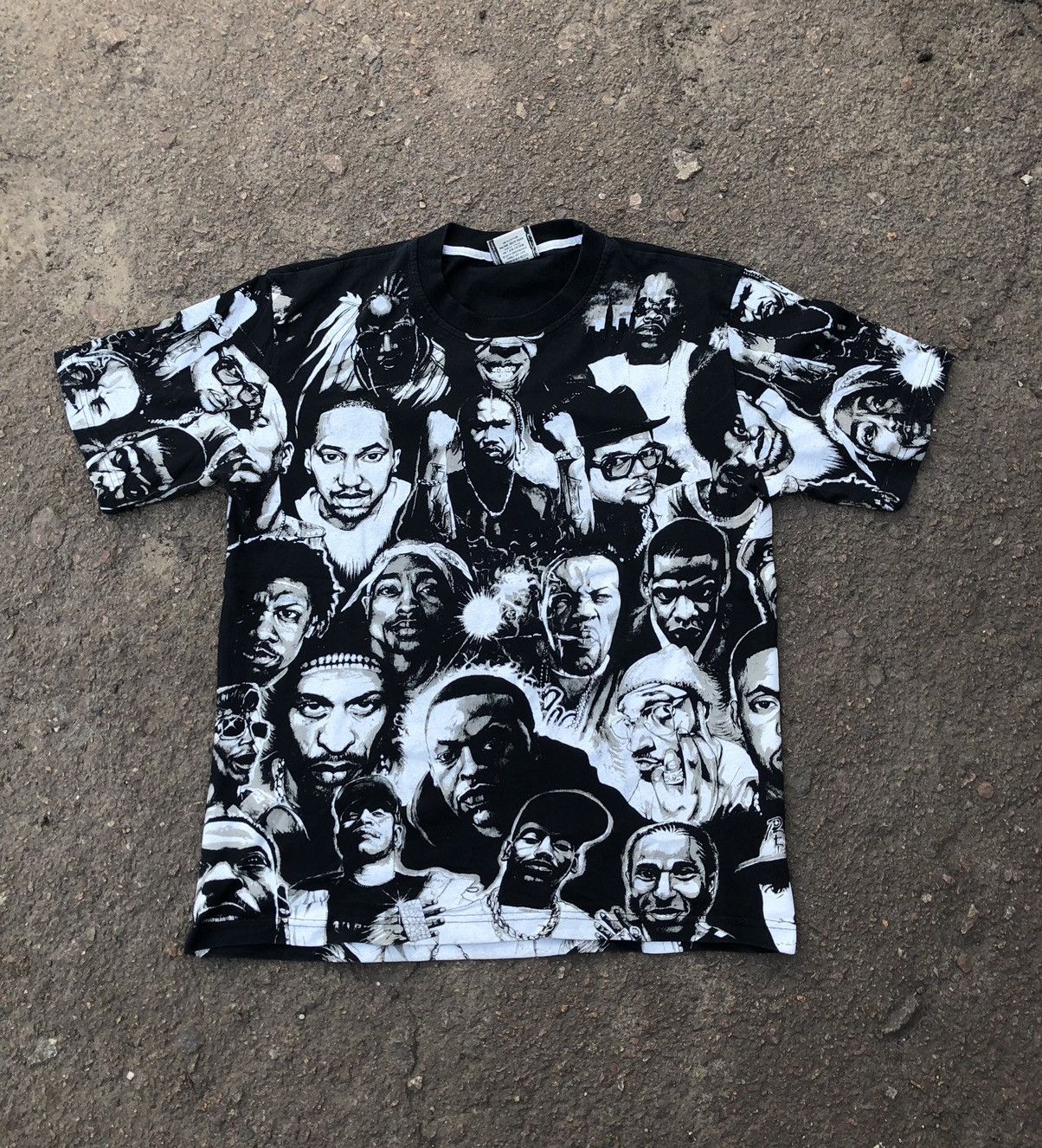 Vintage Time Money Y2K T Shirt Face Rappers 2Pac All Print | Grailed