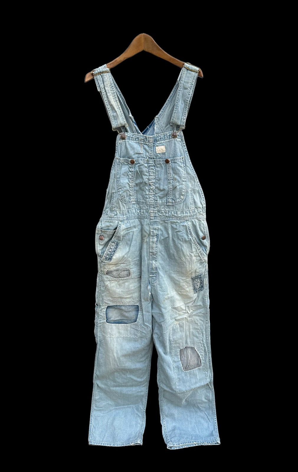 Blue Blue Japan × Vintage Vintage Blue blue sashiko boro denim overall ...