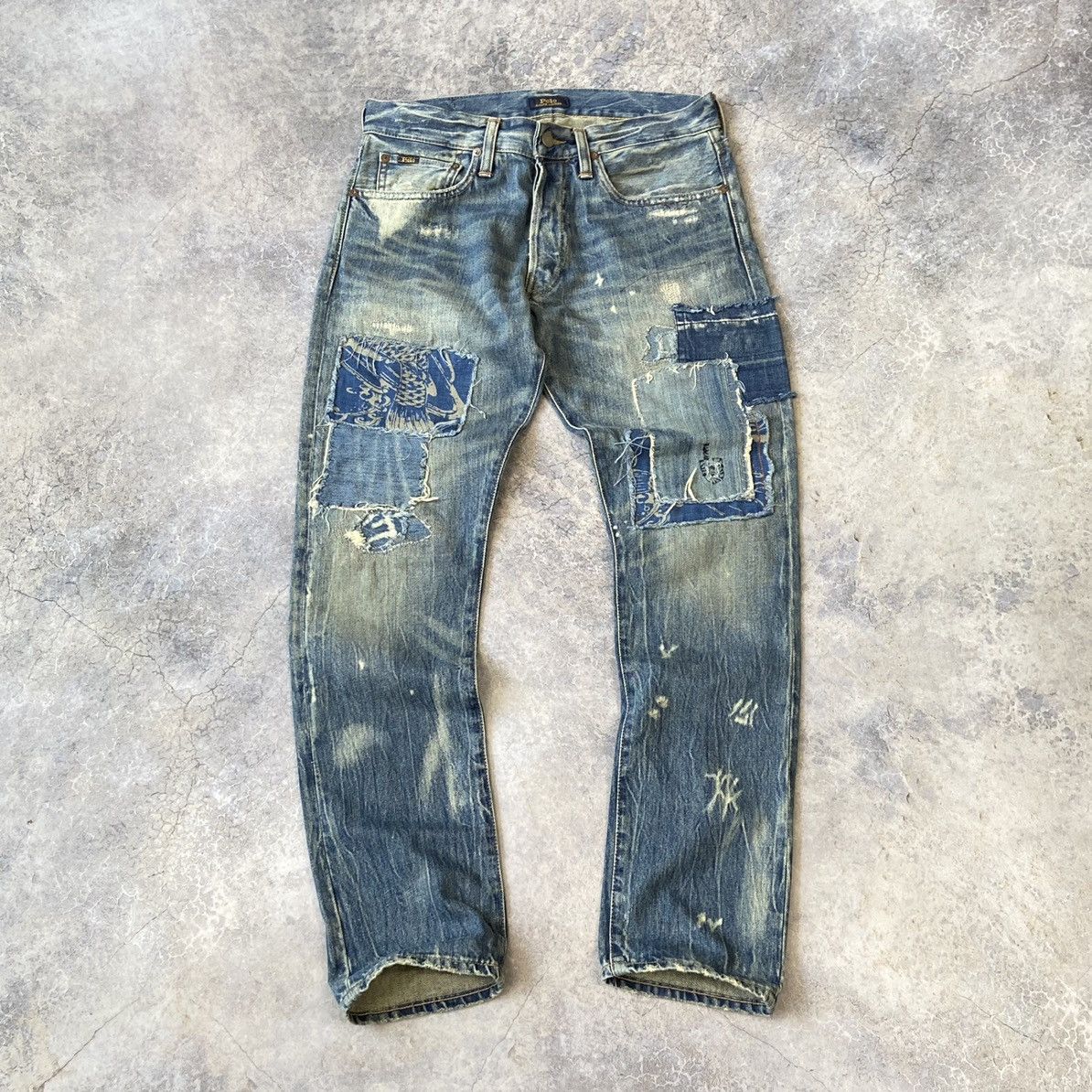 Japanese Brand × Polo Ralph Lauren × RRL Ralph Lauren RRL POLO RALPH LAUREN PATCHWORK DRIP Y2K ...