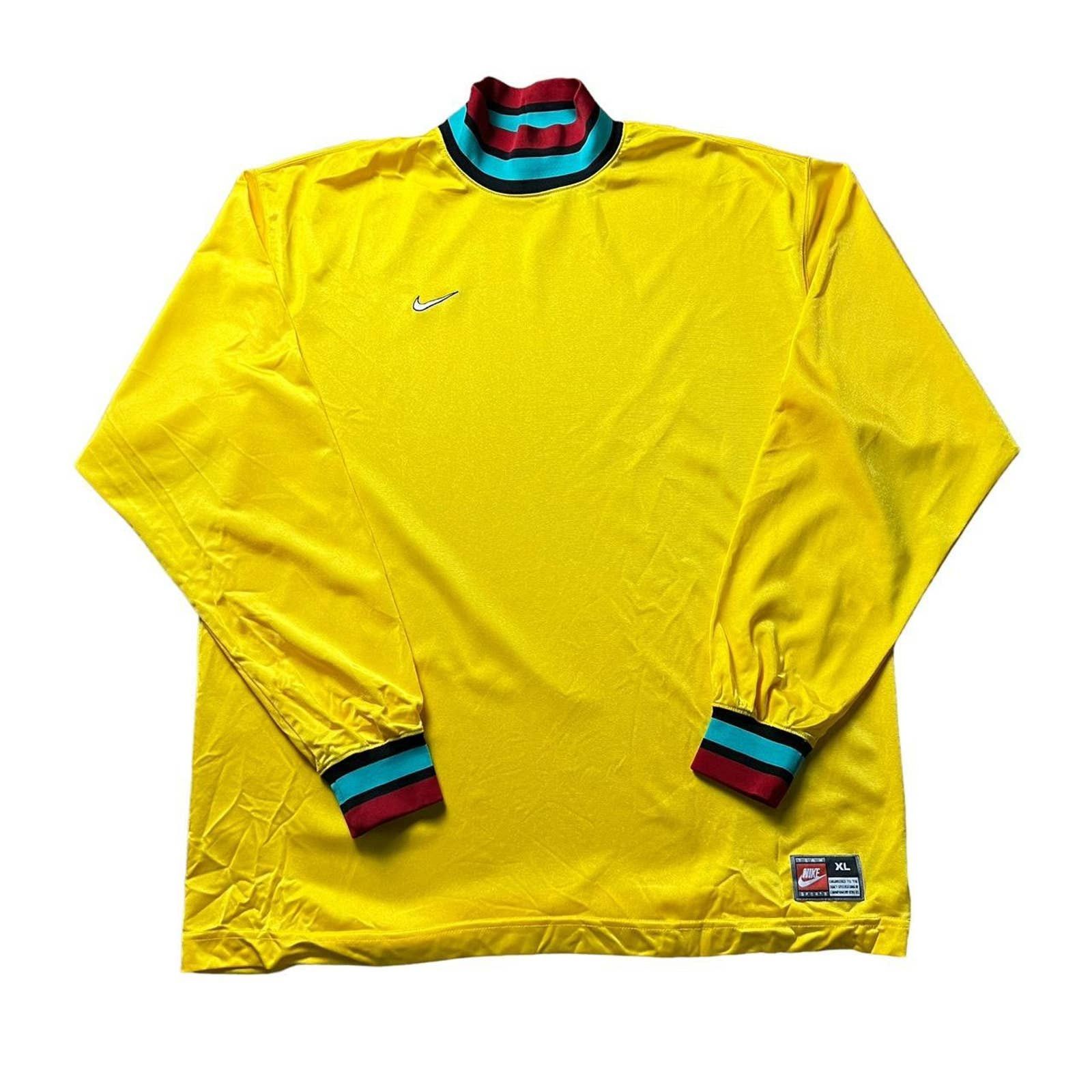 Nike Vintage 90s Team Nike Soccer Goalie Jersey Shirt XL Yellow | Grailed