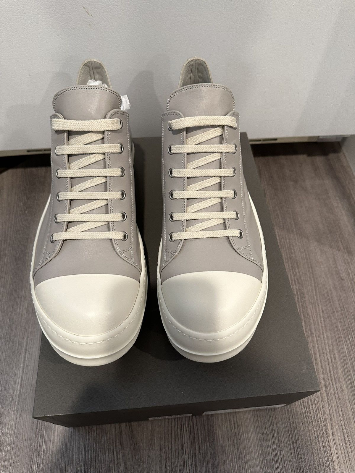 Rick Owens Rick Owens Mainline Leather Ramones Low Pearl Grey Size 44 ...
