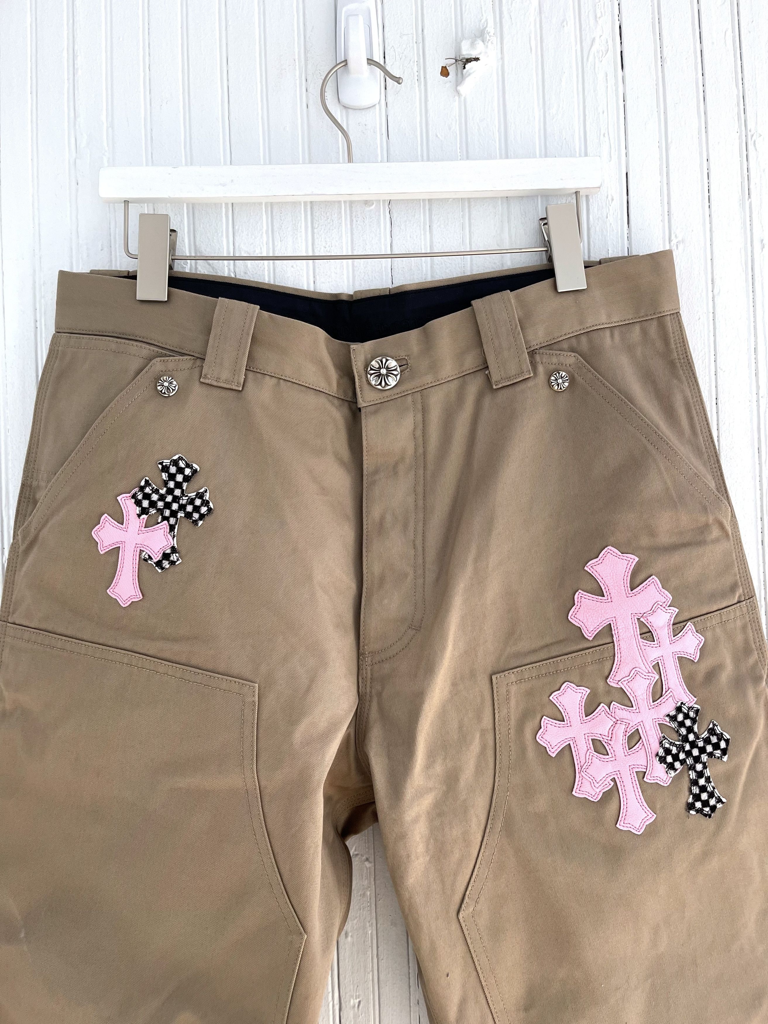 Chrome Hearts Khaki Cross Patch Carpenter Pants (34) Ultra Limited | Grailed