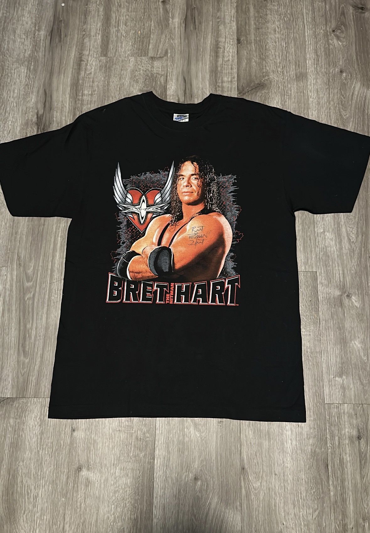 Vintage Signed deadstock vintage Bret Hart tee | Grailed