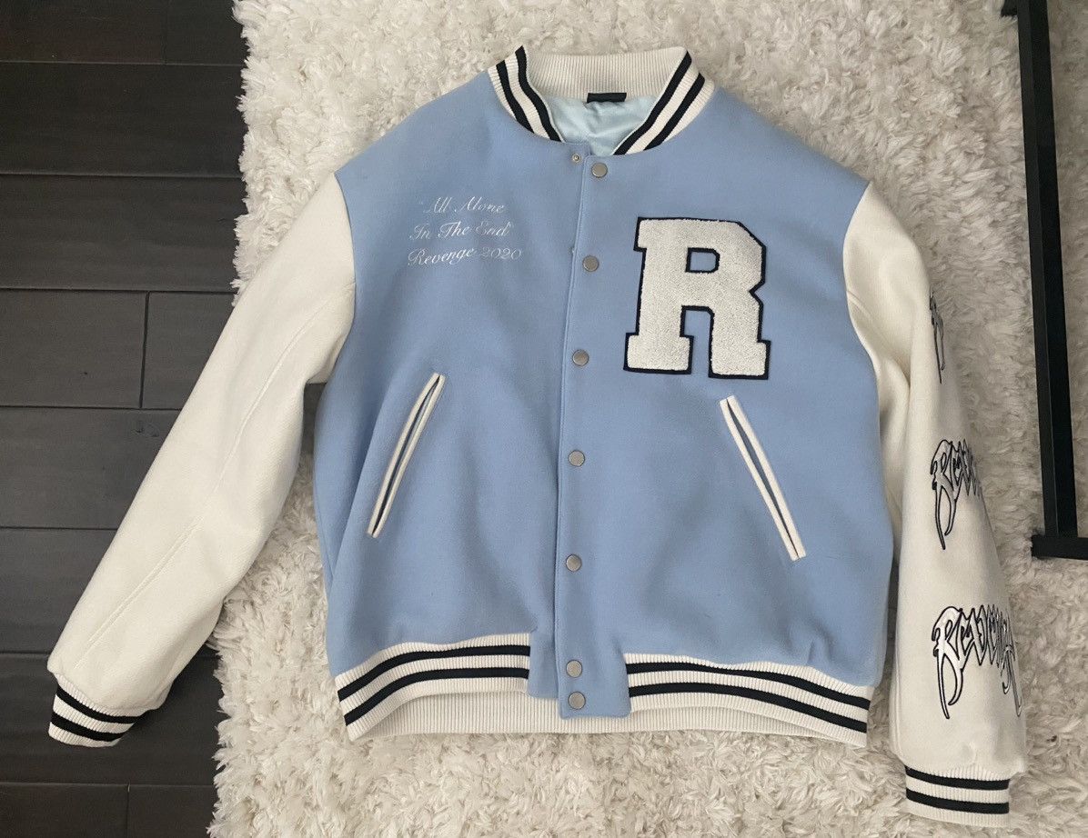 Revenge Embroidered Varsity Jacket Blue Rare | Grailed