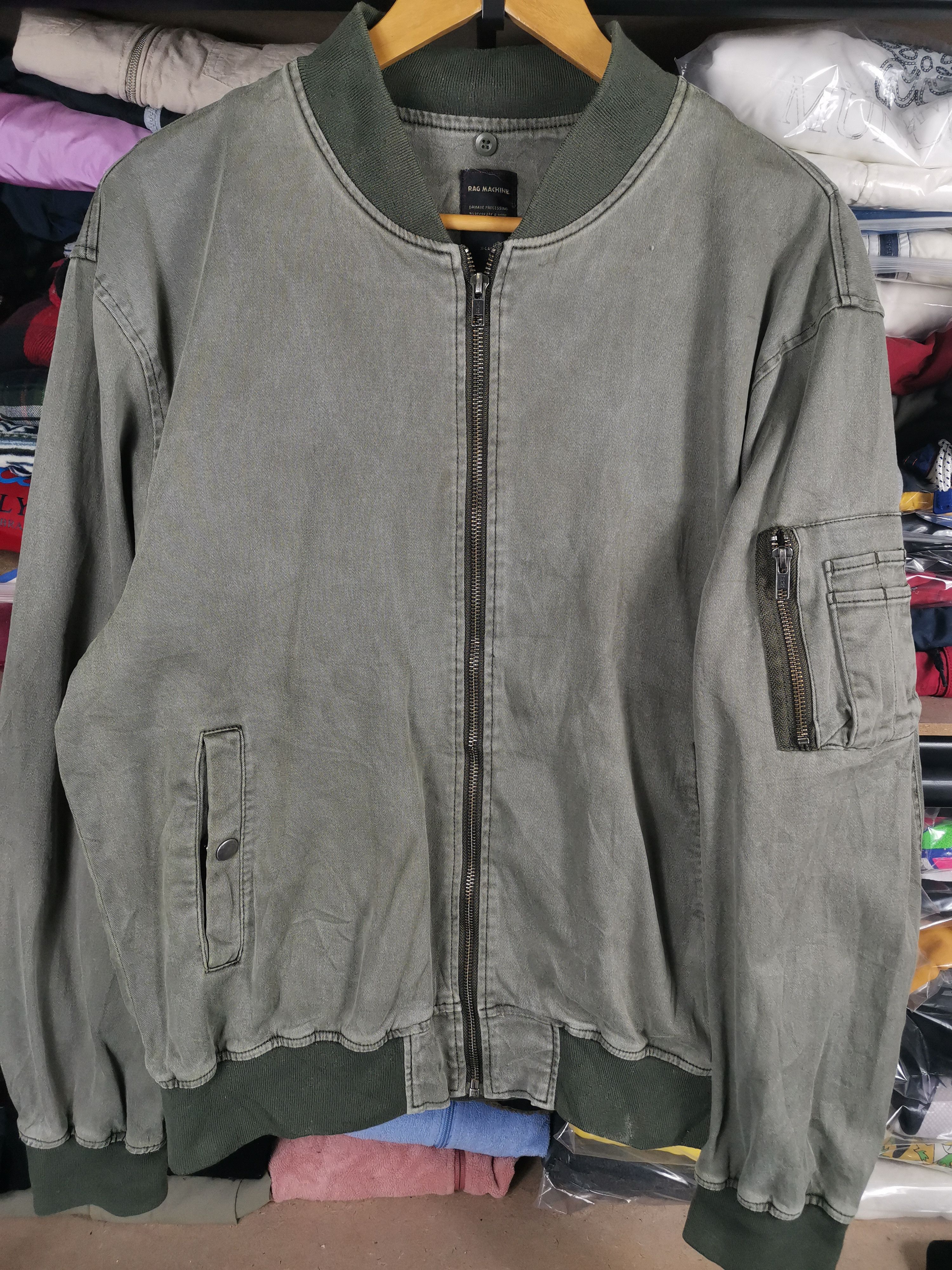 Bomber Jacket × Japanese Brand × Vintage Vintage Trashed Rag Machine Ma-1 Flight Bomber Jacket ...