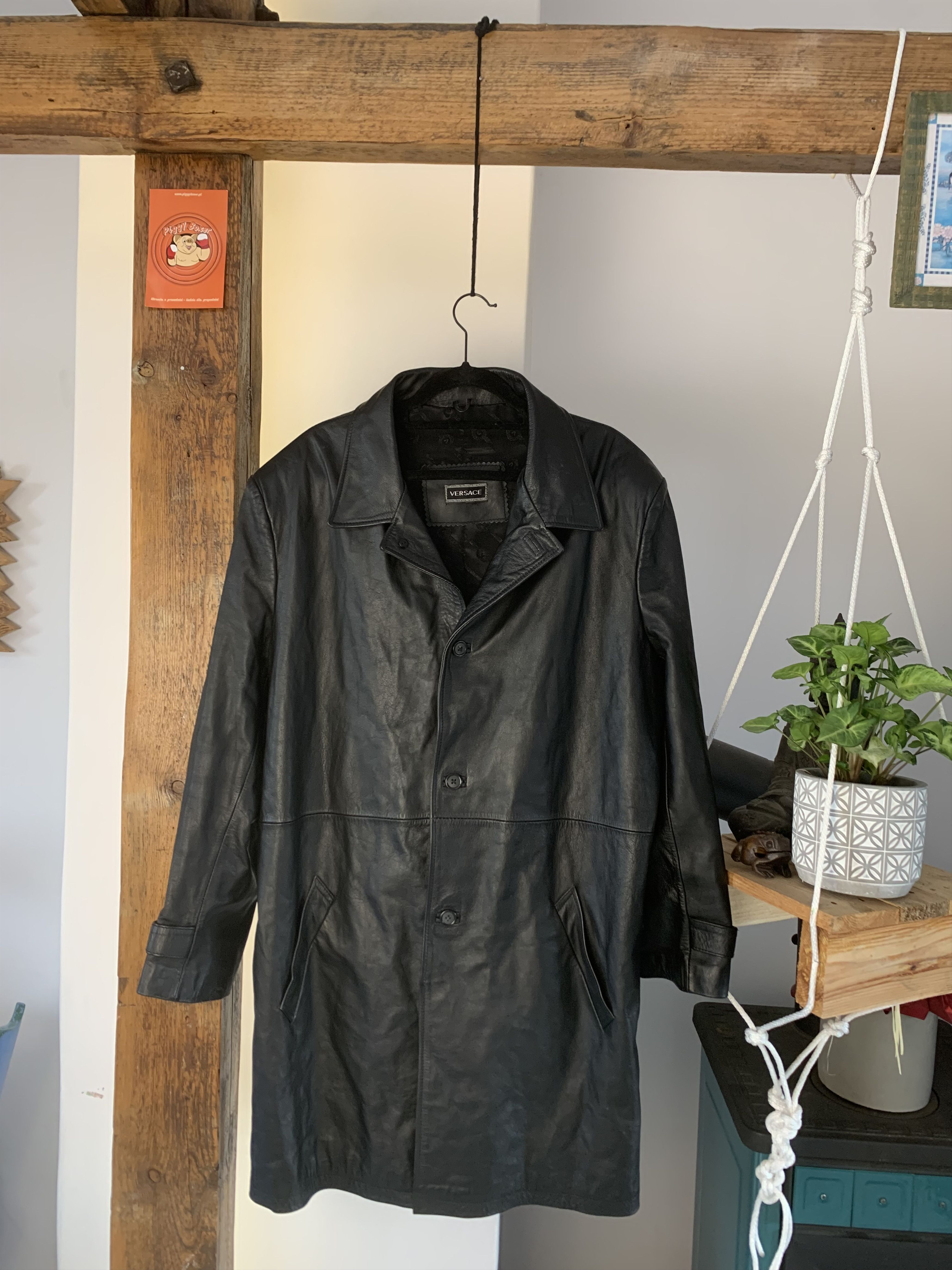 Versace Vintage Versace Genuine Long Leather Coat Space Cowboy | Grailed