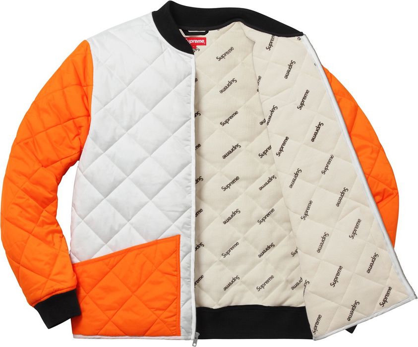 Supreme FW16 / Supreme Color Blocked Quilted Jacket Orange | Grailed