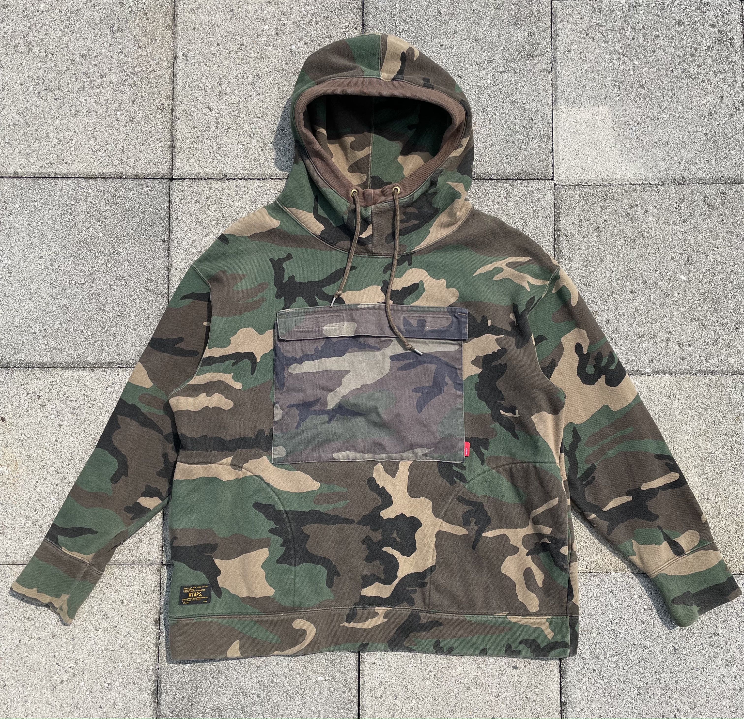 Wtaps Wtaps camo kangaroo military pouch hoodie double taps | Grailed