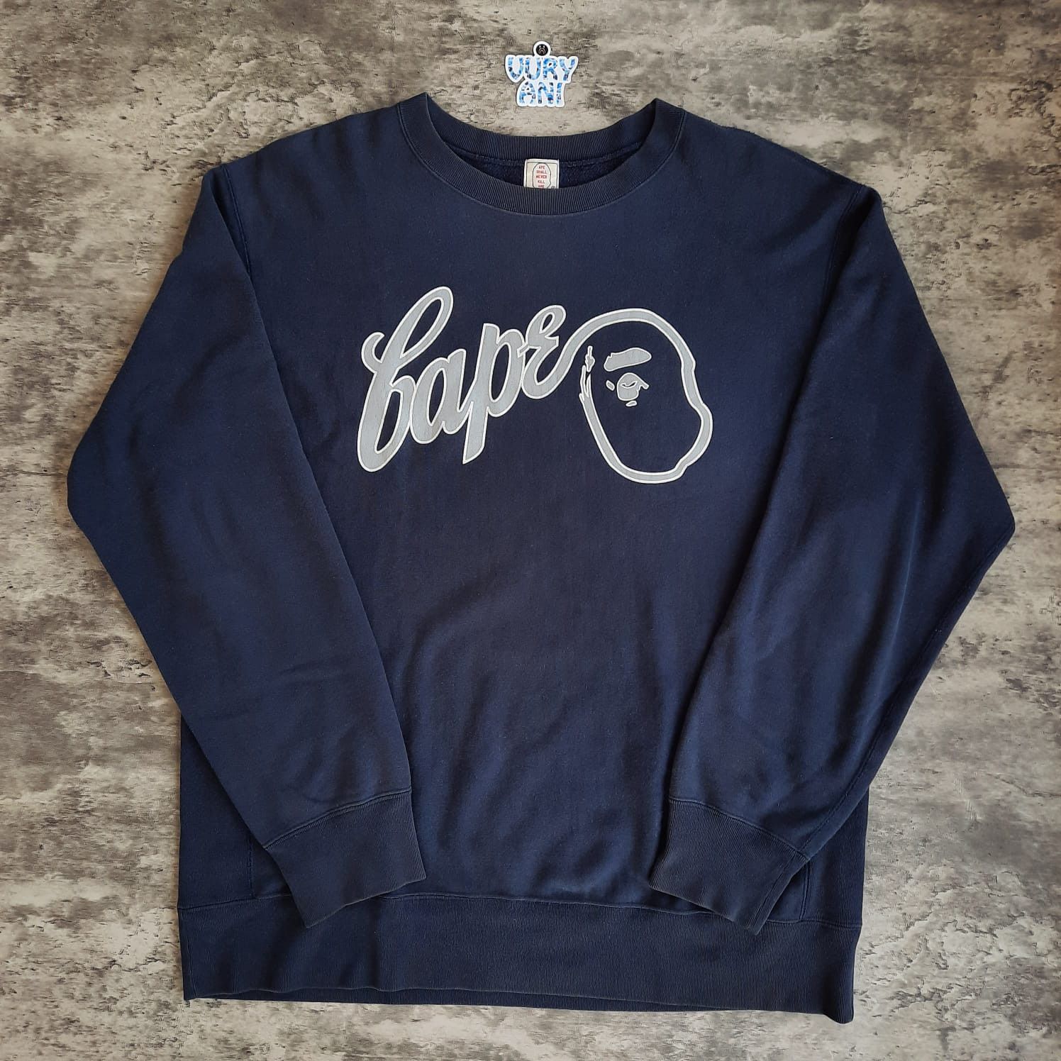 Bape 2000's Bape Cursive Logo Crewneck | Grailed
