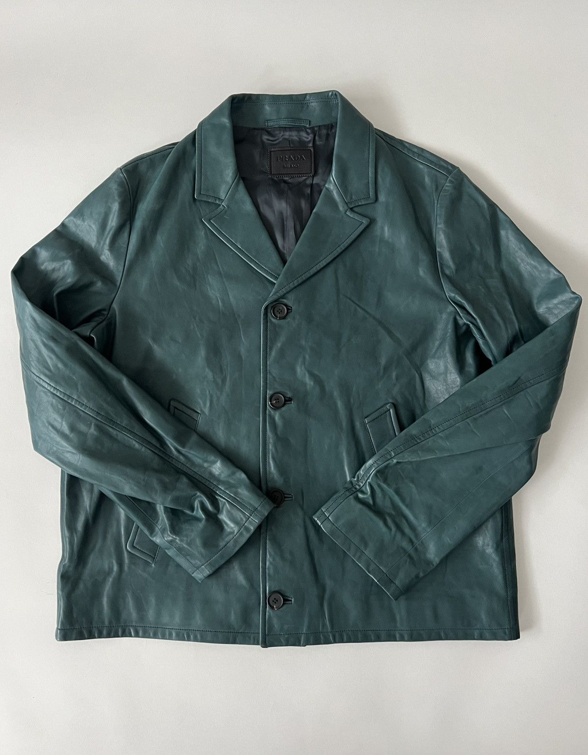 Prada Prada Wrinkled Leather Jacket | Grailed
