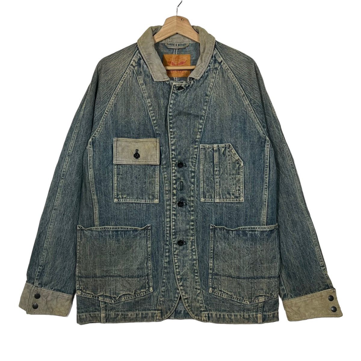 Military avirex denim jacket nice design rare | Grailed