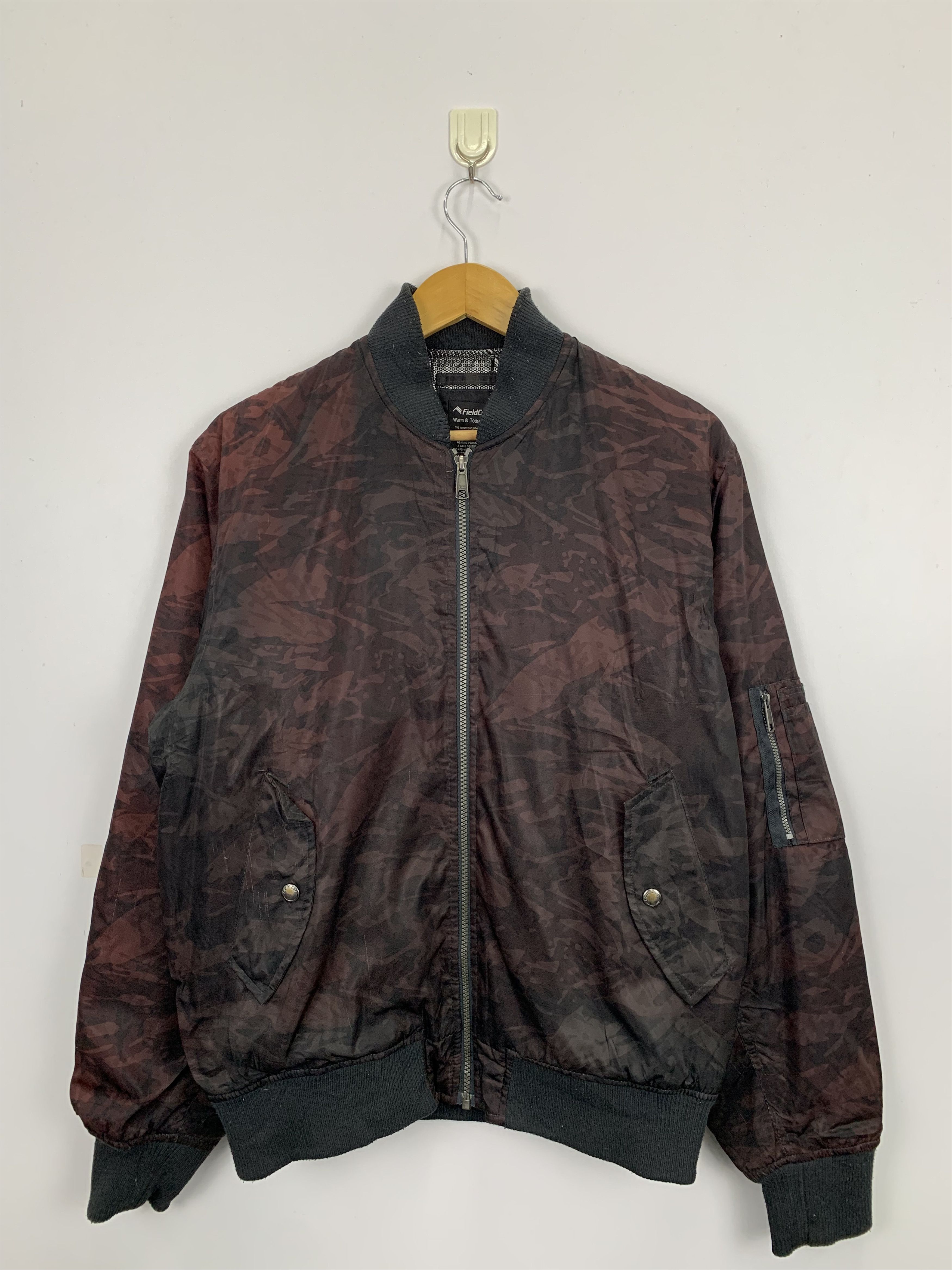 Bomber Jacket × Vintage Vintage Field Core Zipper Bomber Camo Jacket ...