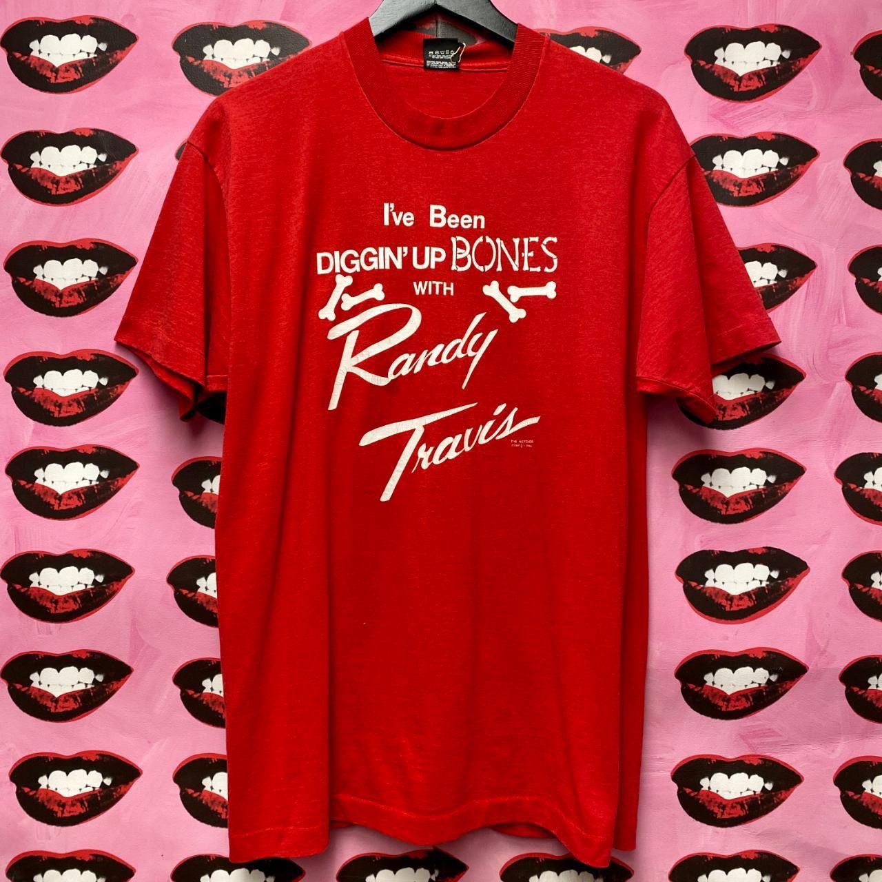 Vintage Vintage 1988 Randy Travis Digging Up Bones Graphic T Shirt ...