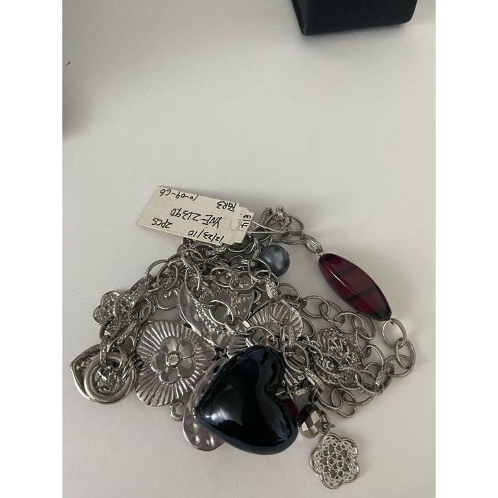 Generic Erika lyons chunky boho black heart Necklace silver tone | Grailed