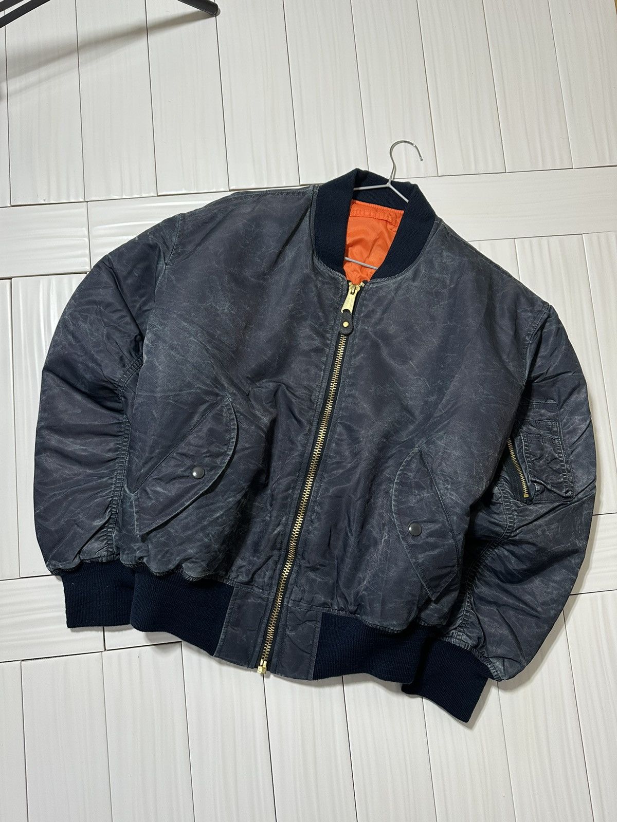 Avant Garde × Bomber Jacket × Vintage Jacket Flyer’s Man Intermediate MA-1 Rare Vintage Metal ...