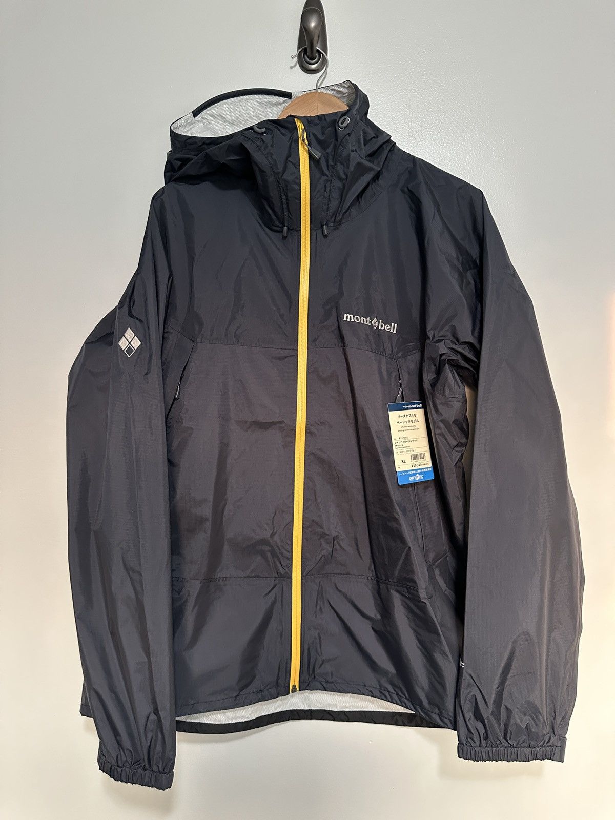 Japanese Brand × Montbell MONTBELL Japan Rain Jacket Hiker Black Yellow ...