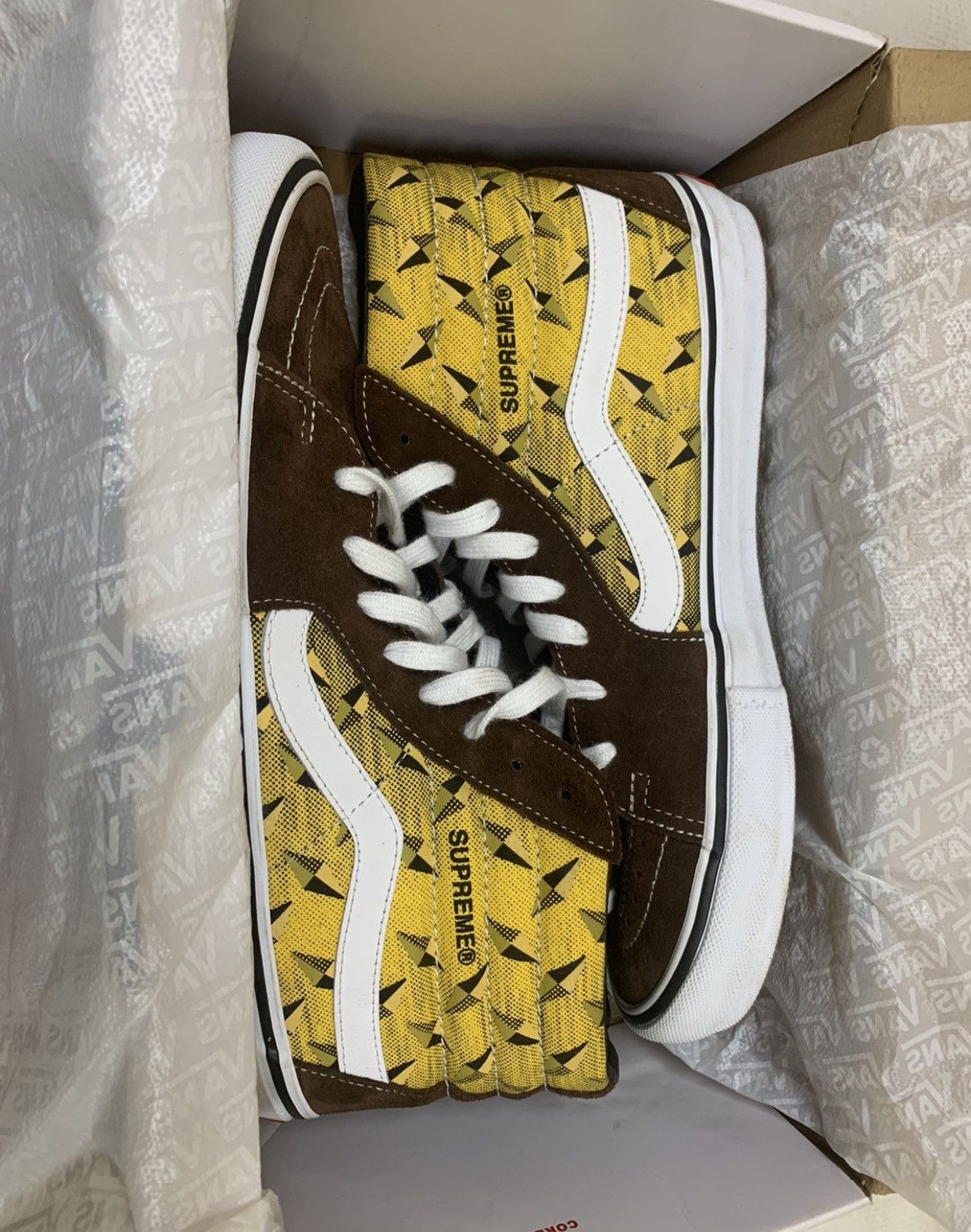 Supreme × Vans Supreme diamond plate vans brown high top | Grailed