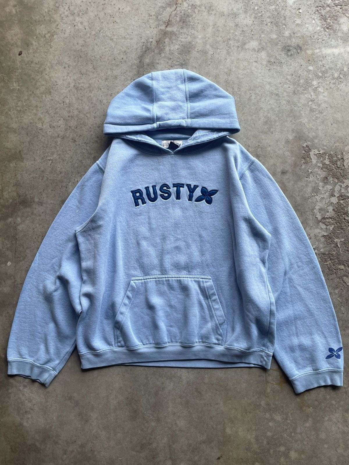 Rusty × Vintage Y2K Baby Blue Rusty Surfwear Hoodie | Grailed