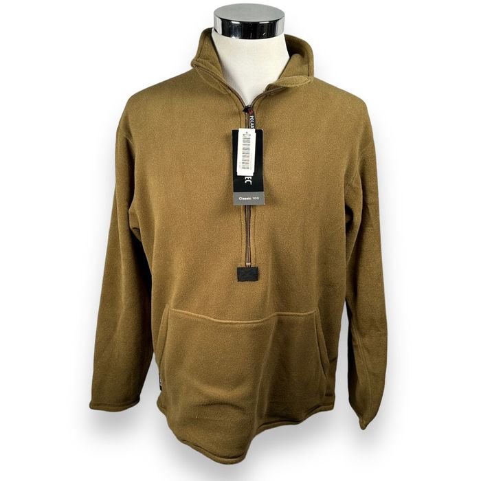 Polartec Polartec USMC Peckham Fleece Brown 1/2 Zip Classic 100 L New ...
