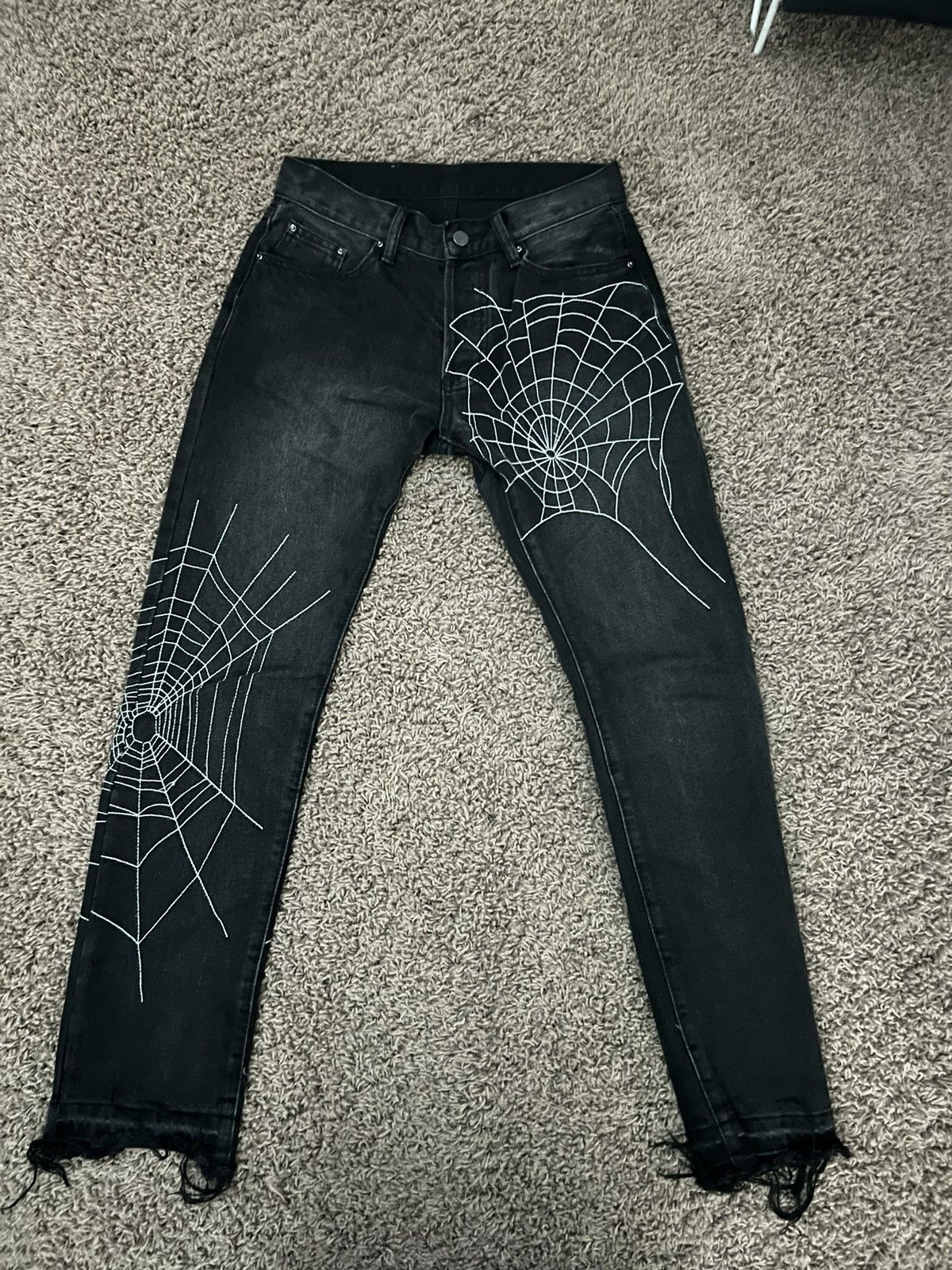 MNML MNML spider web denim | Grailed