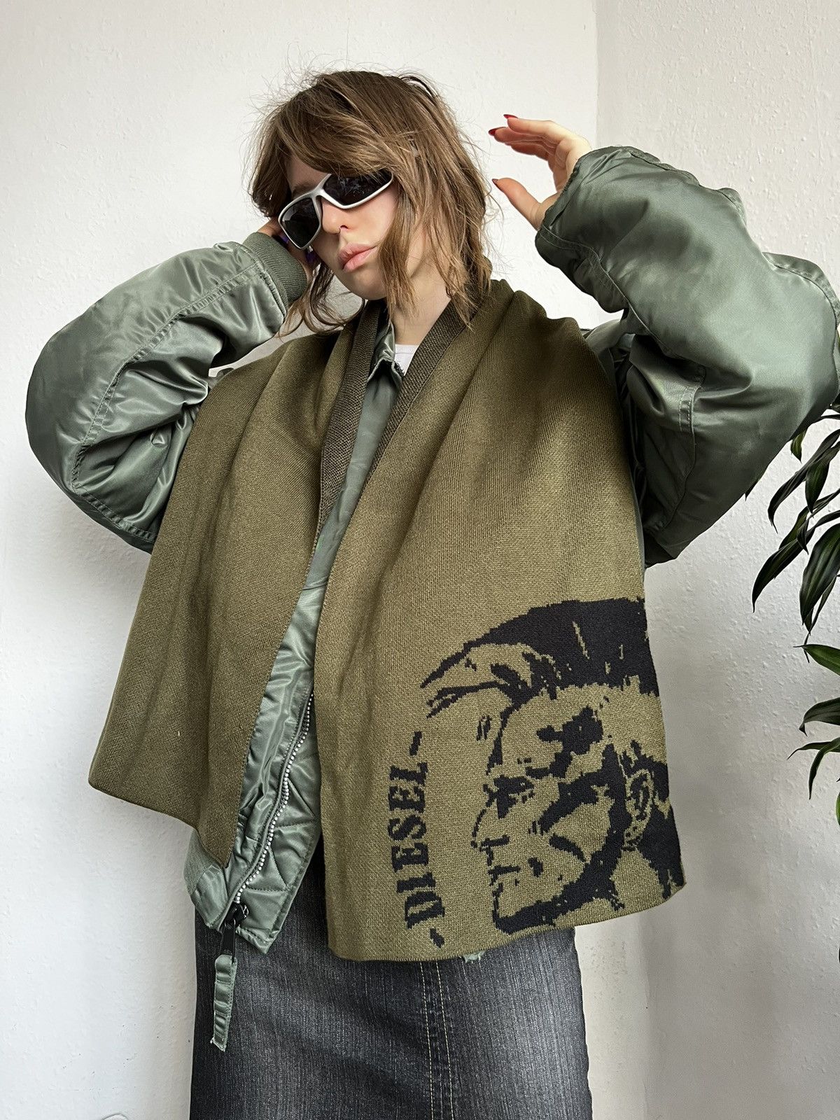 Avant Garde × Diesel × Vintage Reversible scarf Diesel Punk Face. | Grailed