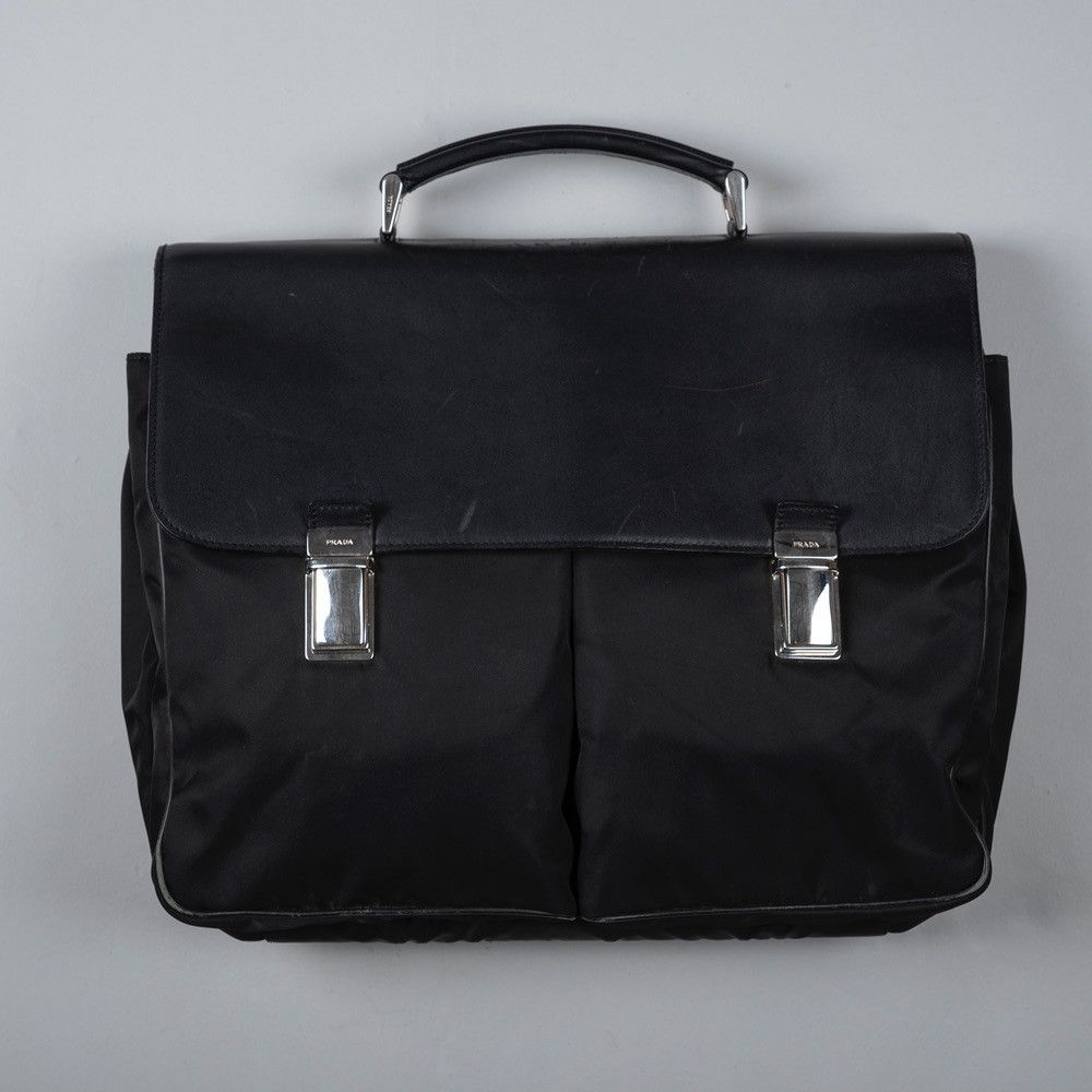 Prada Prada Multi Pocket Leather/Nylon Work Bag Black | Grailed