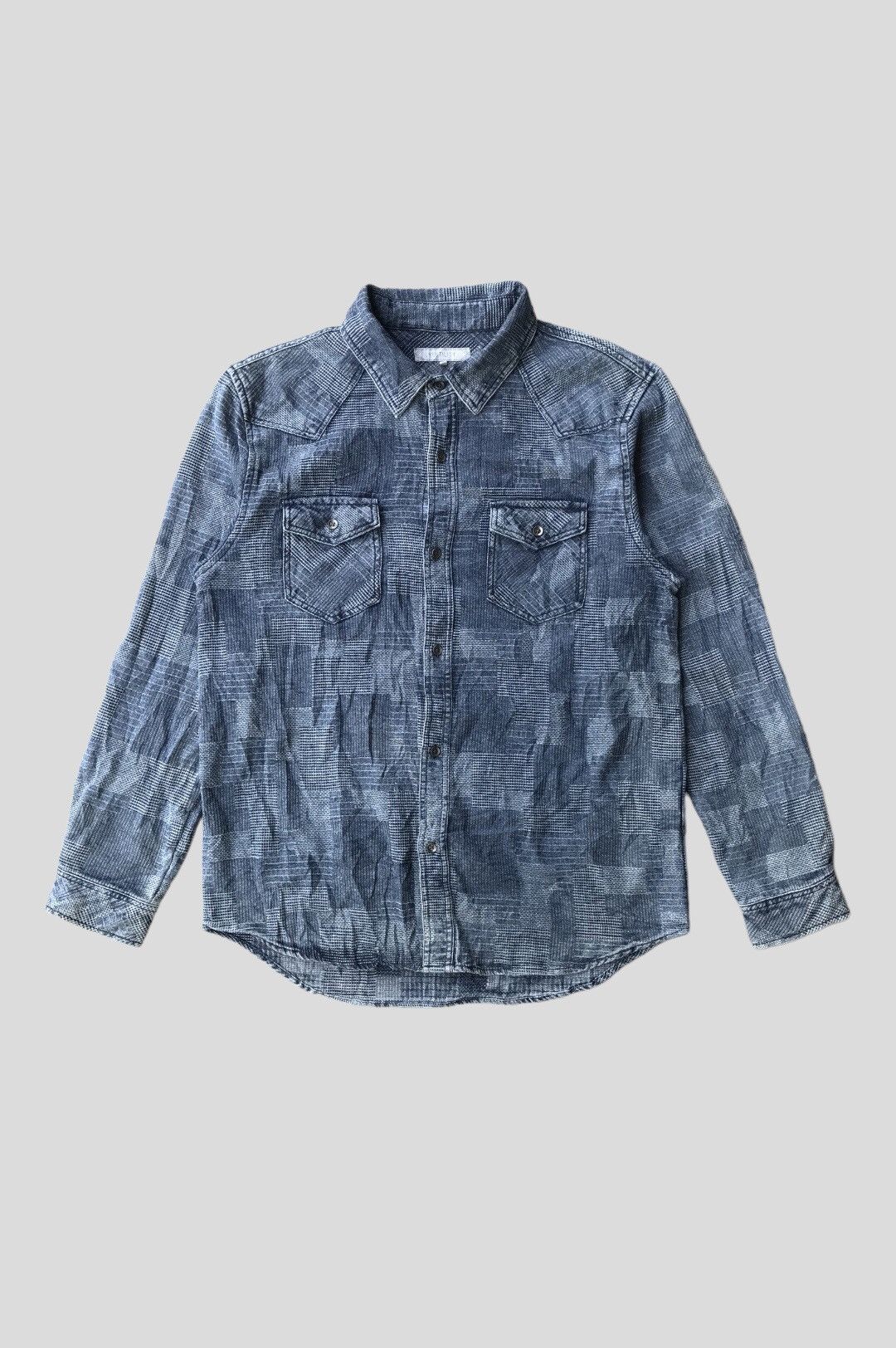 Vintage Vintage Washed Denim Shirts Patchwork Style | Grailed