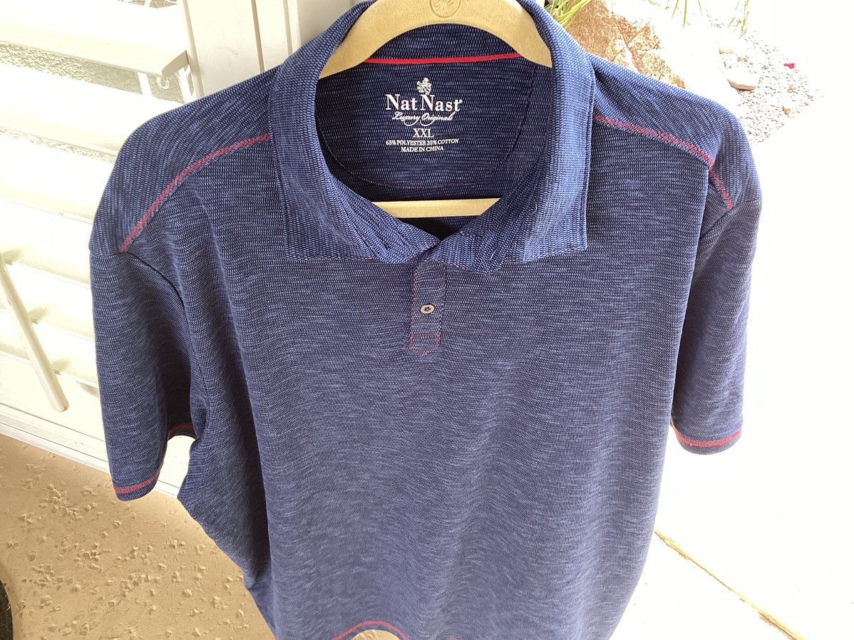Nat Nast Nat Nast mens Luxury polo shirt 2XL breathable blue logo | Grailed