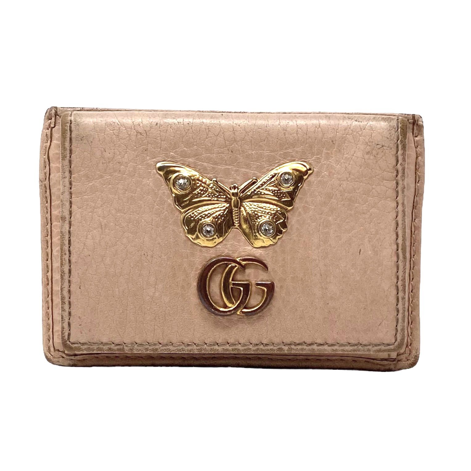 Gucci Gucci Coin Card Case Pink Butterfly Marmont | Grailed