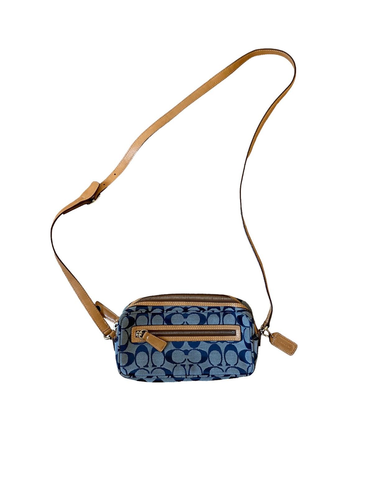 Coach × Vintage Coach Signature File Denim Jeans Canvas Crossbody Bag ...