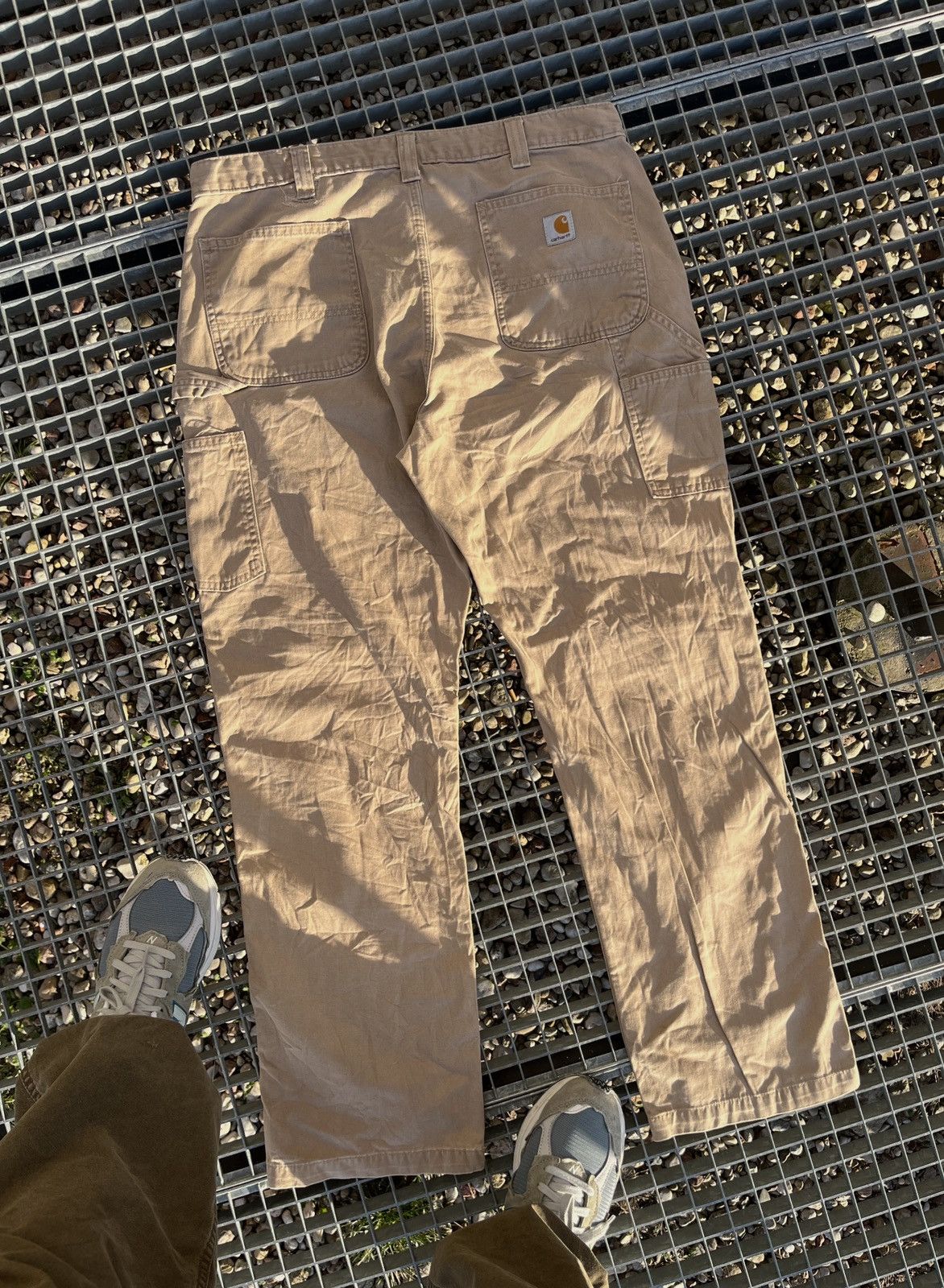 Vintage Vintage 90s Carhartt Baggy Work Cargo Cream Pants Jeans | Grailed
