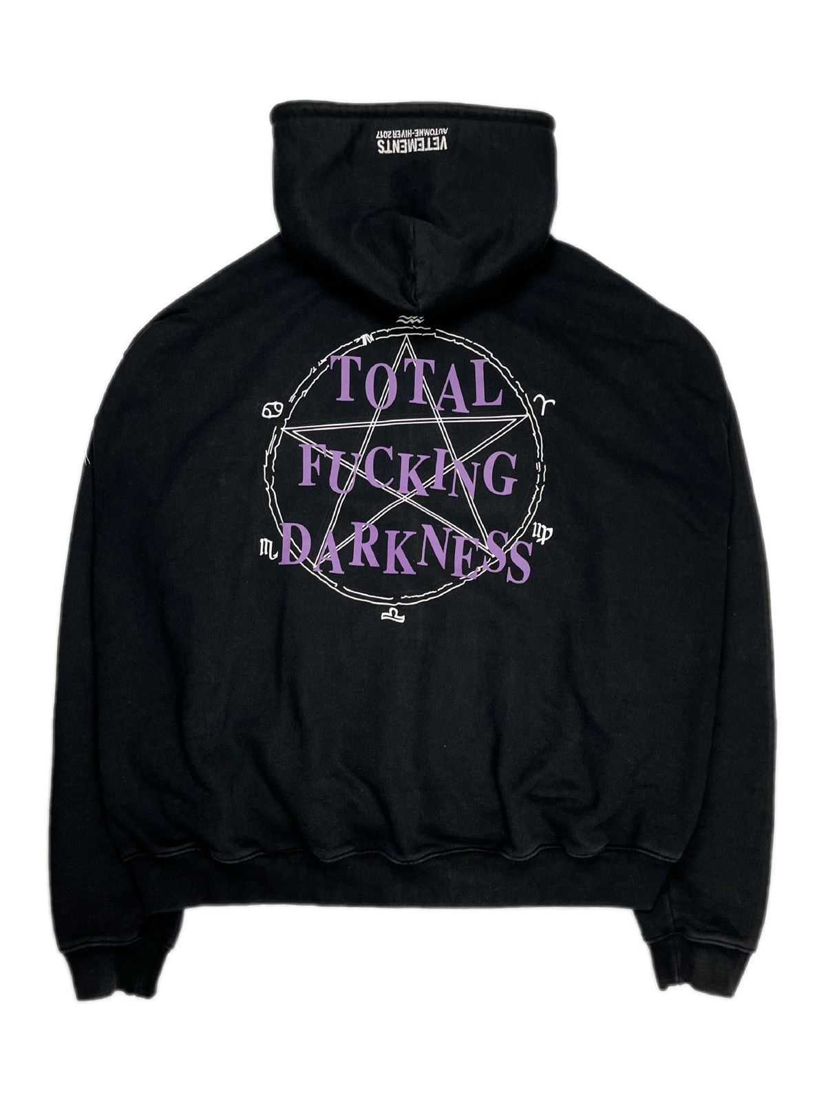 Vetements Vetements Total Fucking Darkness TFD Zip Up Hoodie Oversized ...