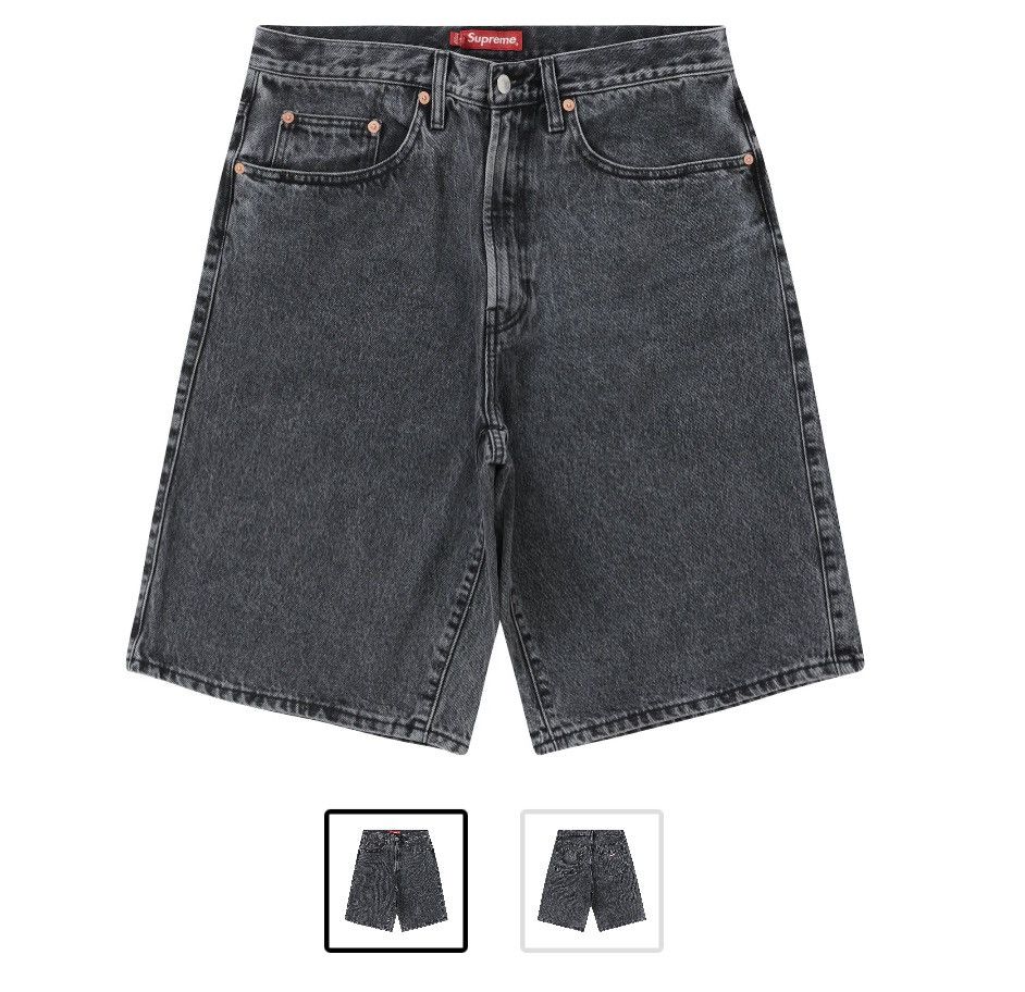Supreme baggy denim shorts in hand | Grailed