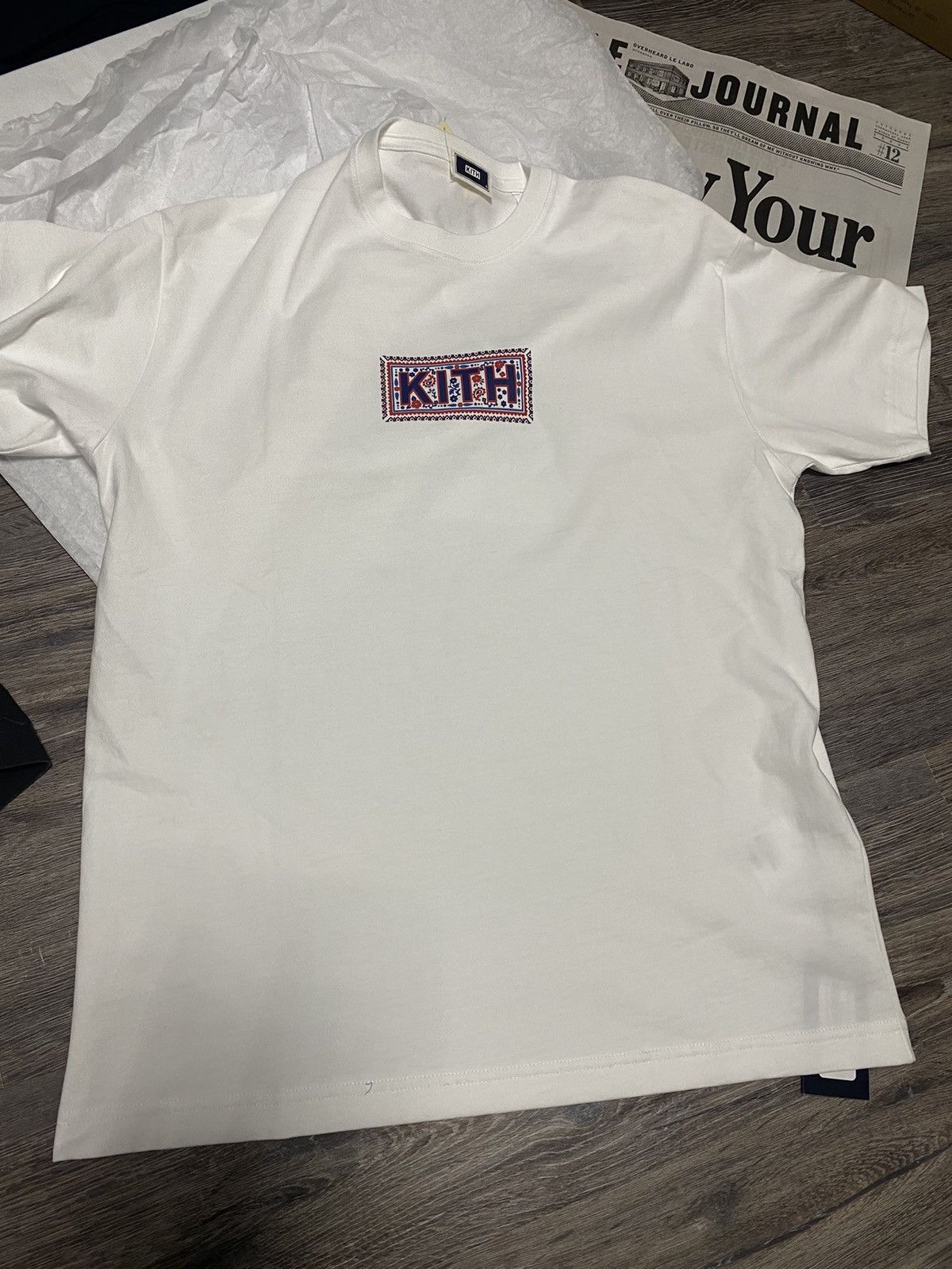 Kith Kith needlepoint box logo tee | Grailed