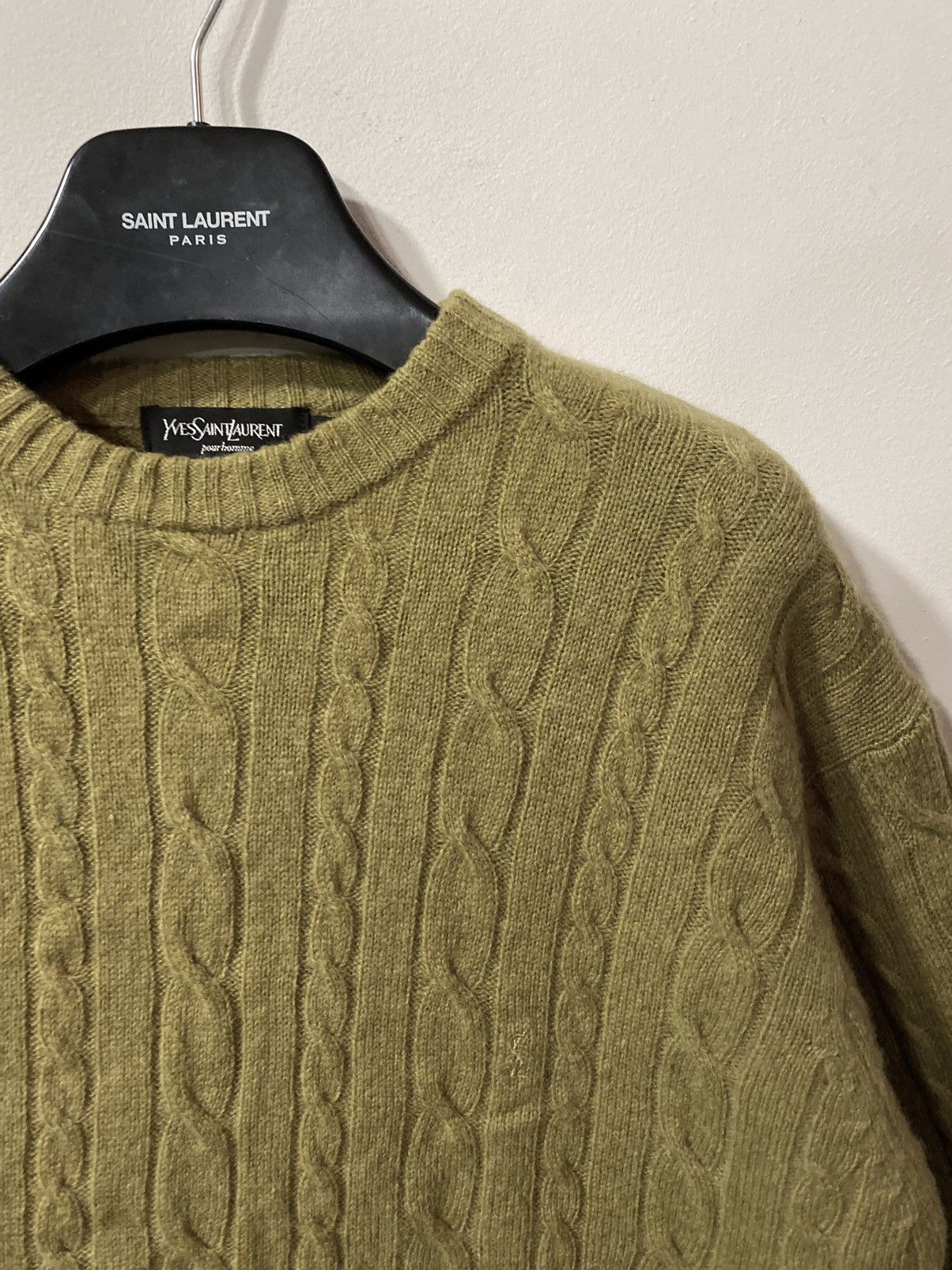 Vintage × Yves Saint Laurent 90s Wool YSL Sweater Beige Soft knitted ...